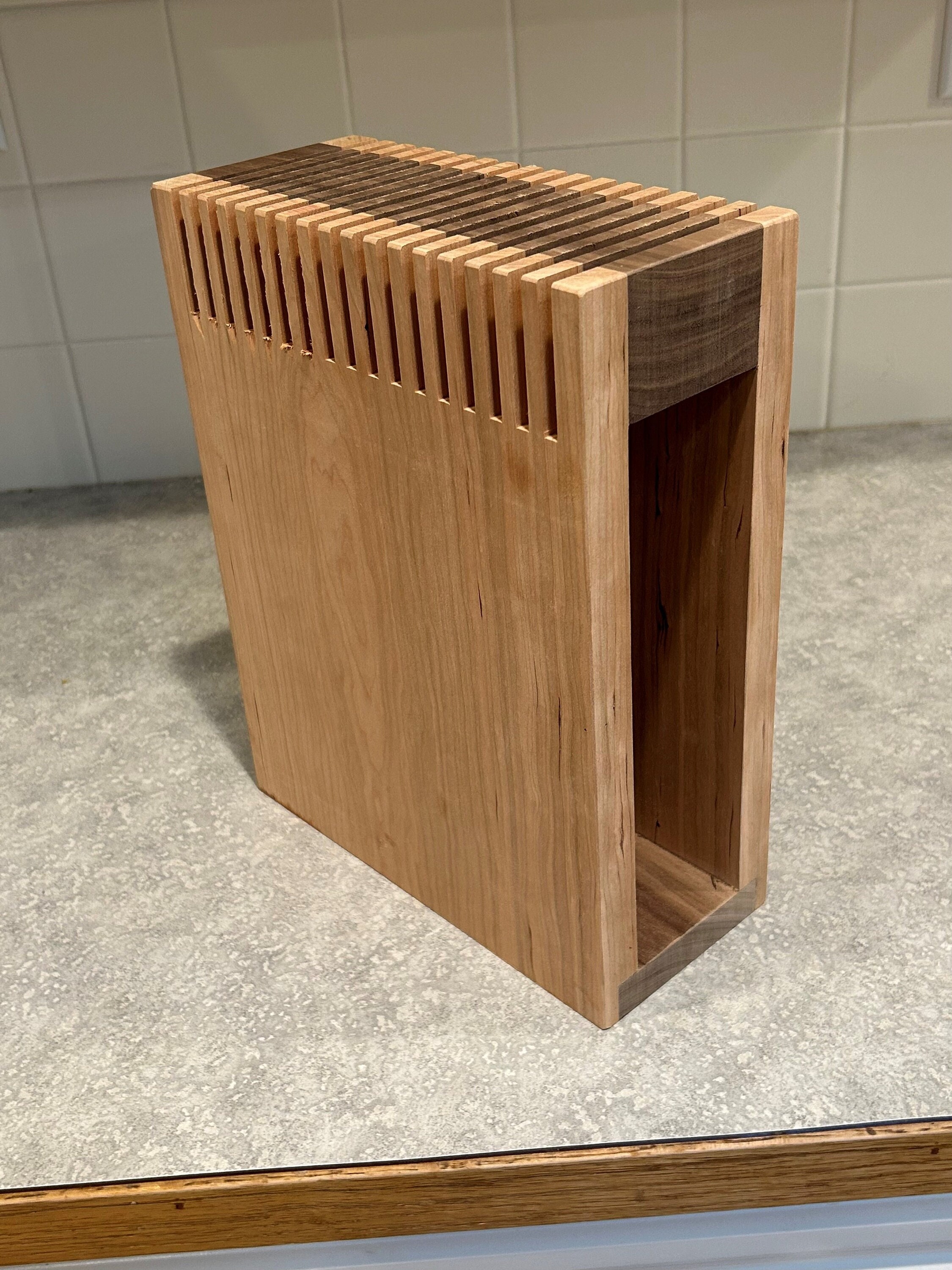 American Hardwood Knife Holder. Walnut/cherry and Hard Maple. Hardwood ...