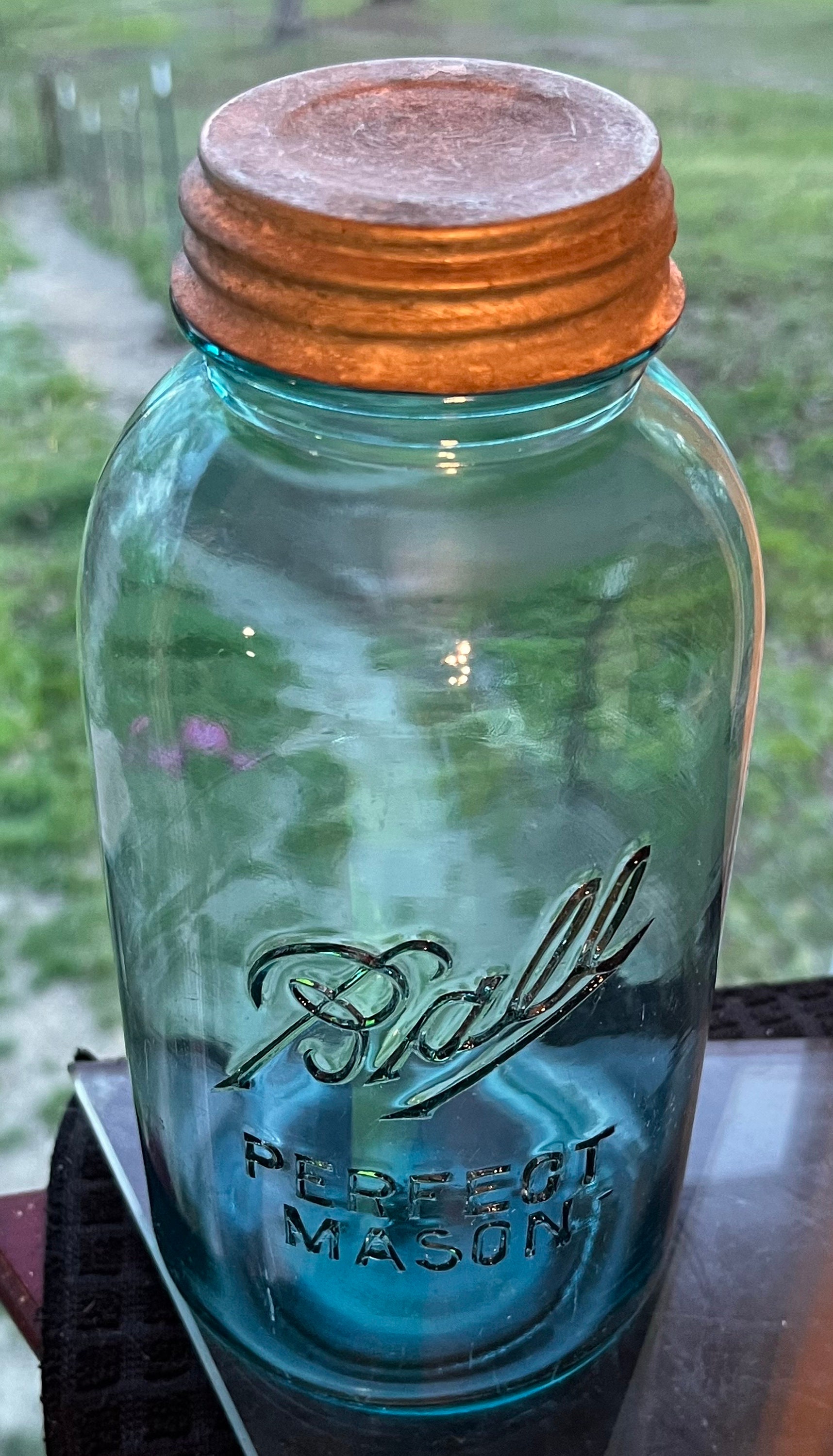 Antique Half Gallon Aqua Ball Perfect Mason Jar. 1910-1923 Time Period ...