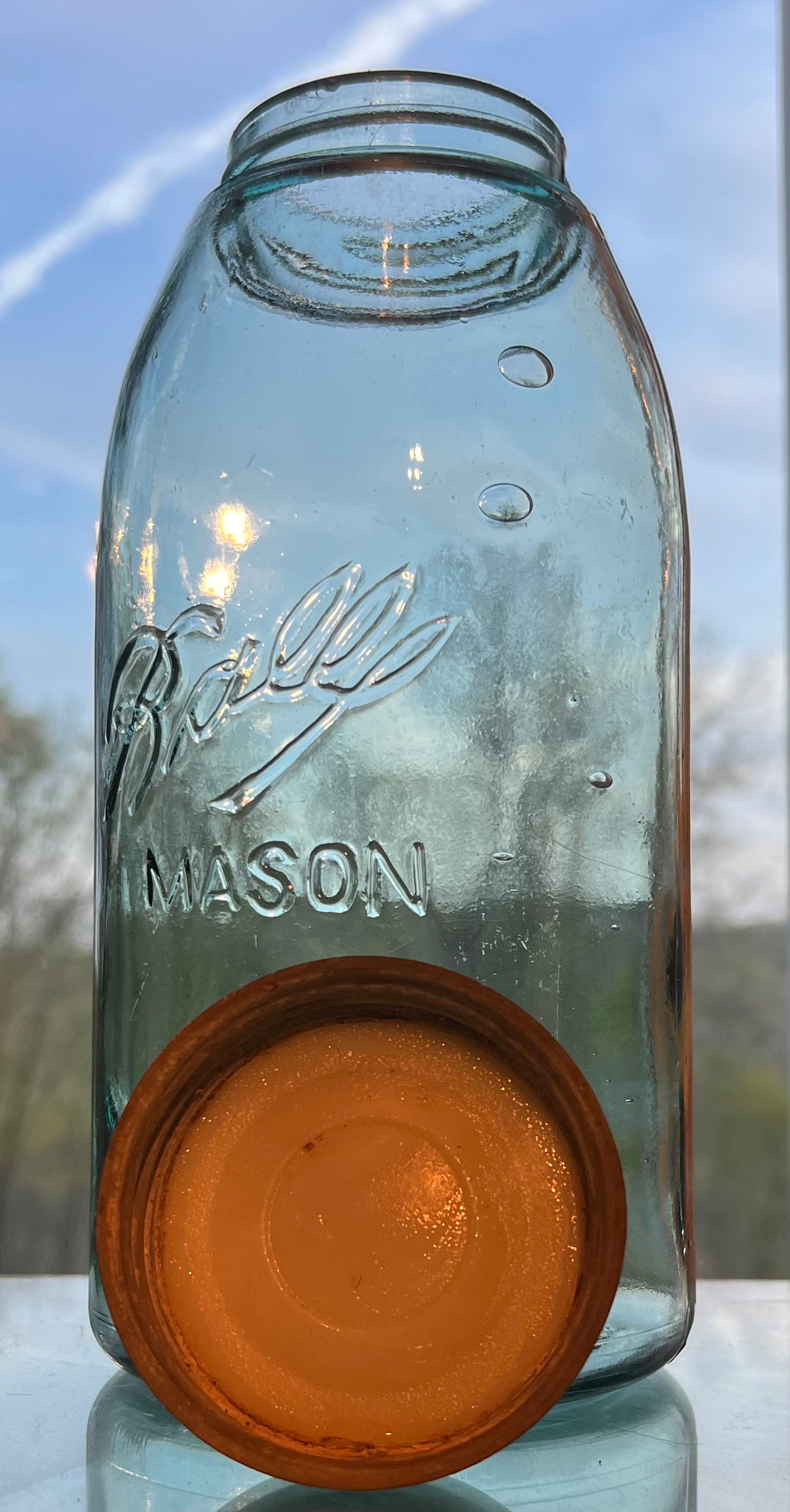 Antique 1900-1910 Blue Aqua Half Gallon Ball Mason Jar. - Etsy