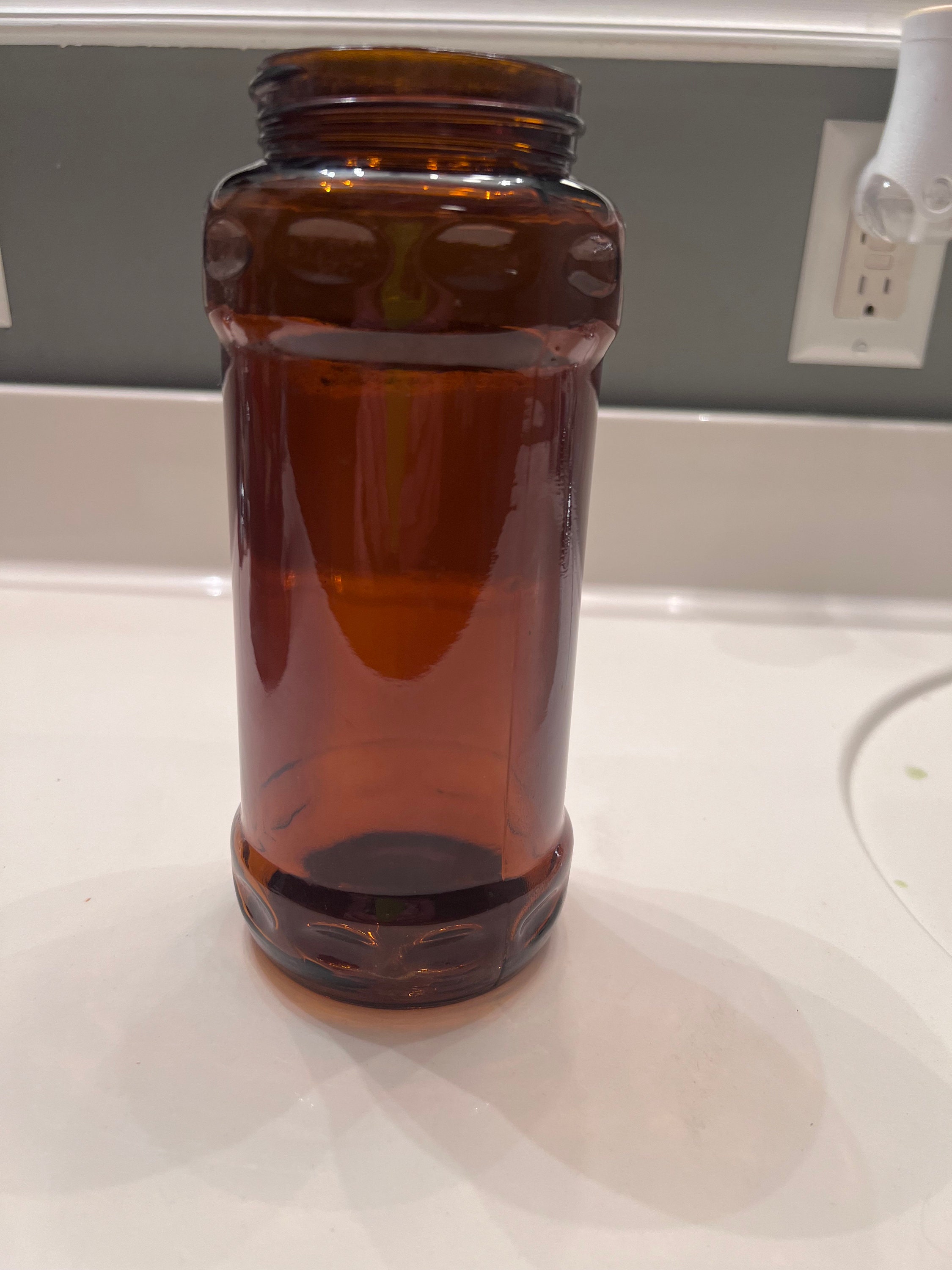 Vintage Amber Brown Jar - Etsy