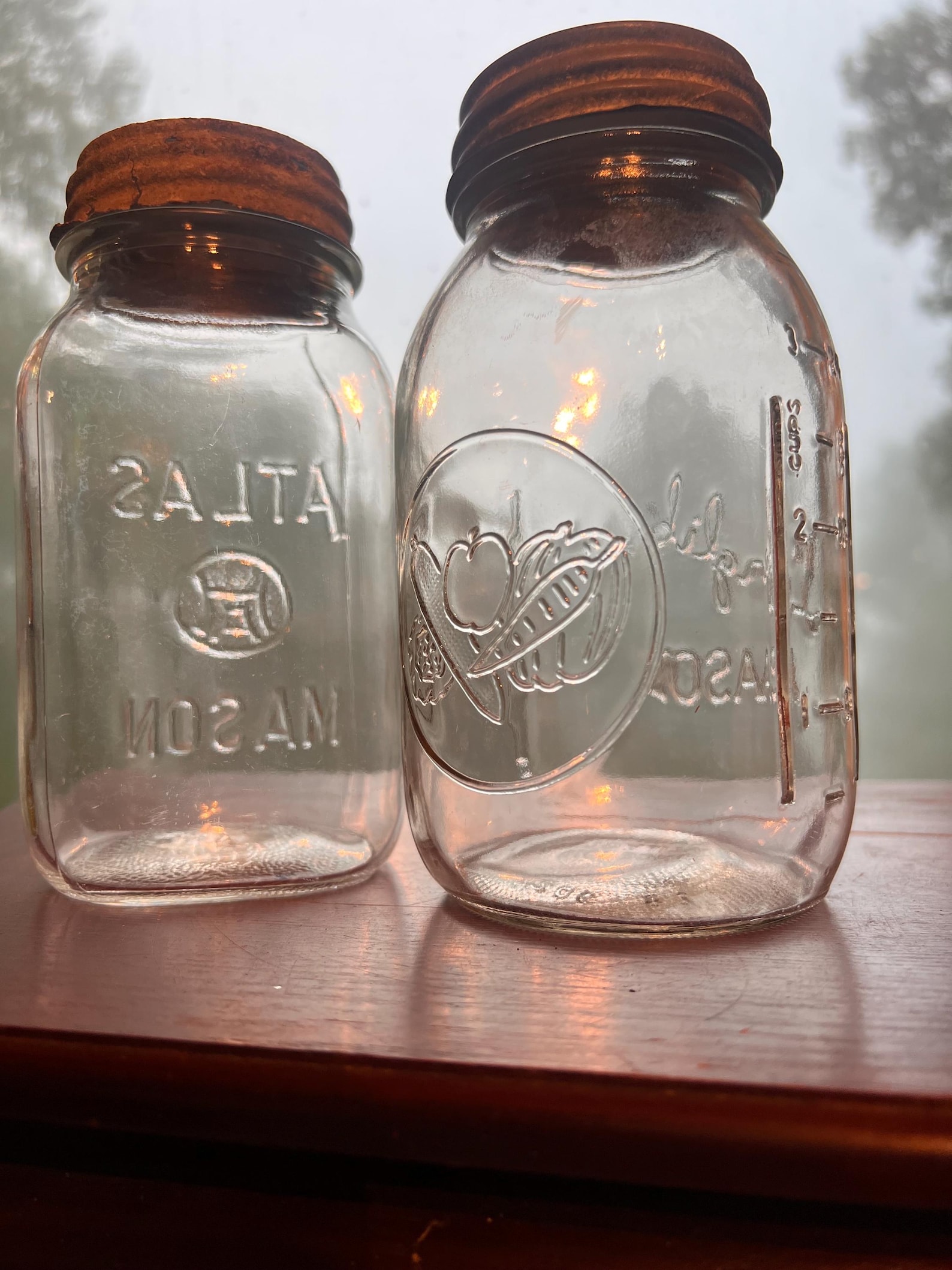 A Pair of Vintage Quart Jars. Atlas Mason and Longlife Mason. Excellent ...