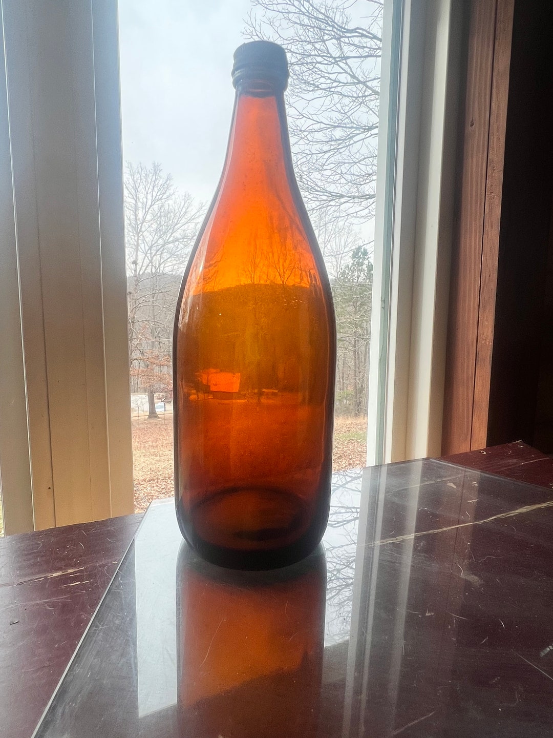 Vintage Amber Glass Old Beer Bottle - Etsy