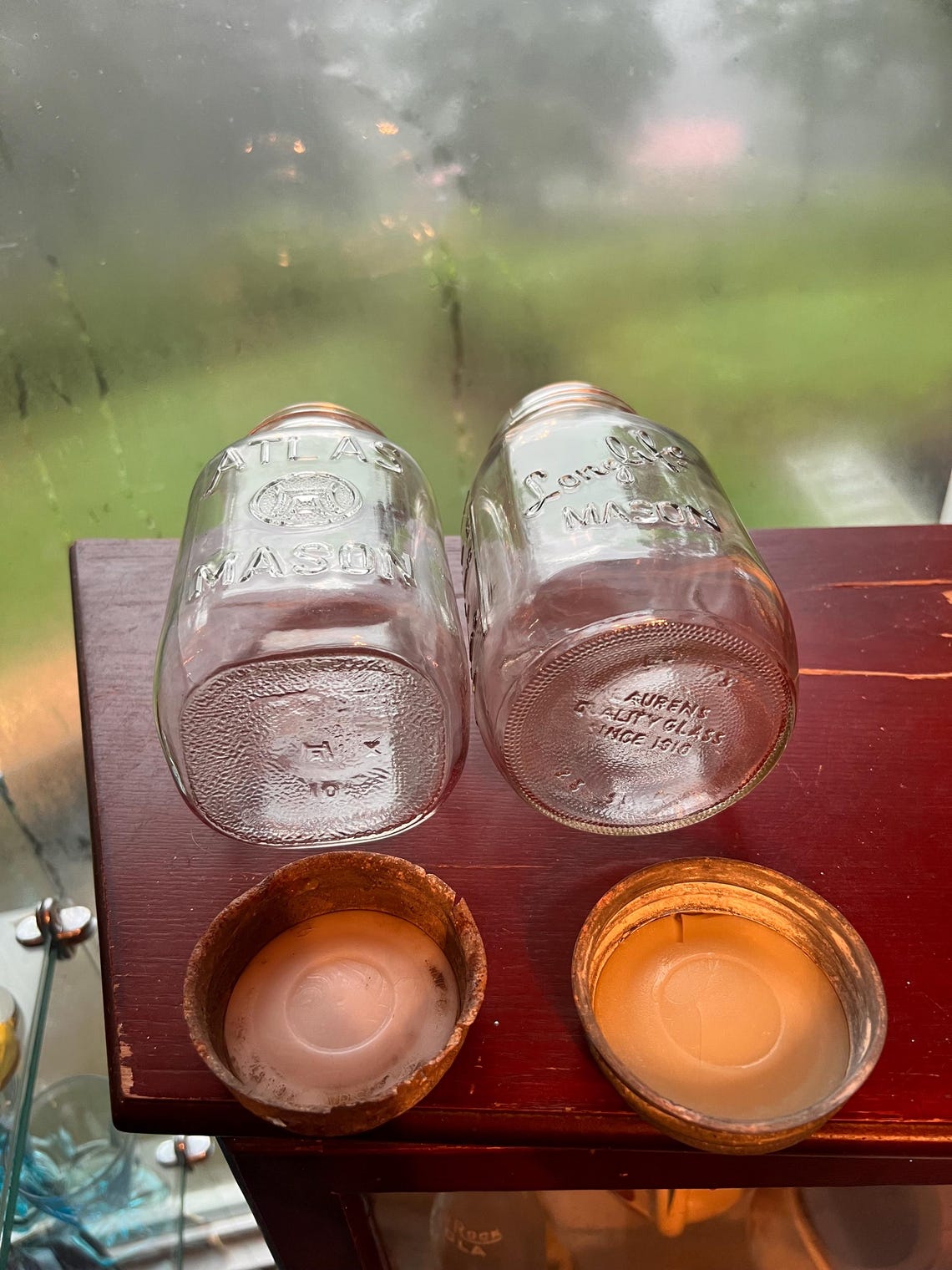 A Pair of Vintage Quart Jars. Atlas Mason and Longlife Mason. Excellent ...