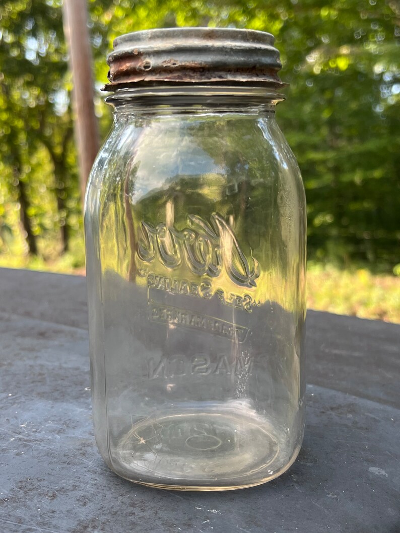 Vintage Kerr Self Sealing Mason Jar Quart With Zinc Lid - Etsy