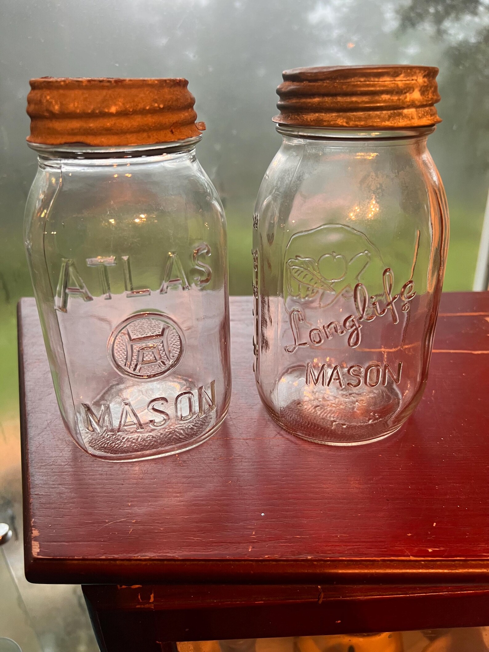 A Pair of Vintage Quart Jars. Atlas Mason and Longlife Mason. Excellent ...