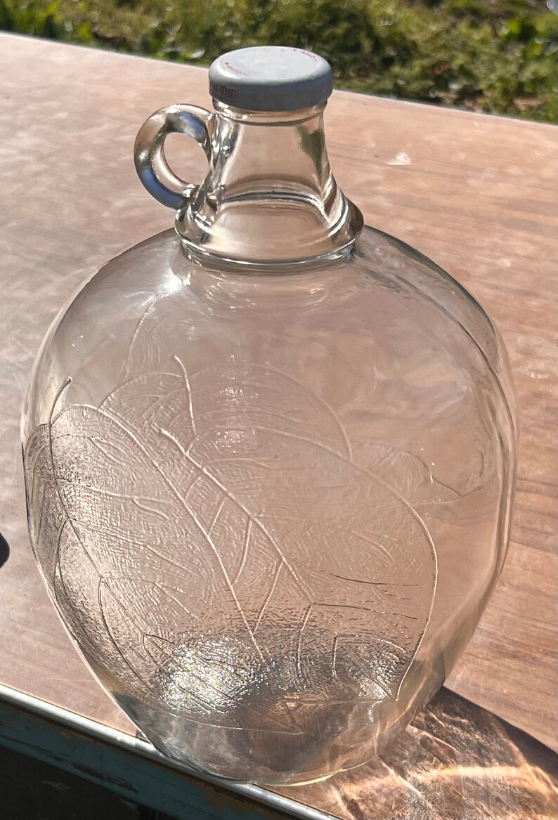 Vintage One Gallon Wine/juice Jug With Leaf Pattern Embossing - Etsy