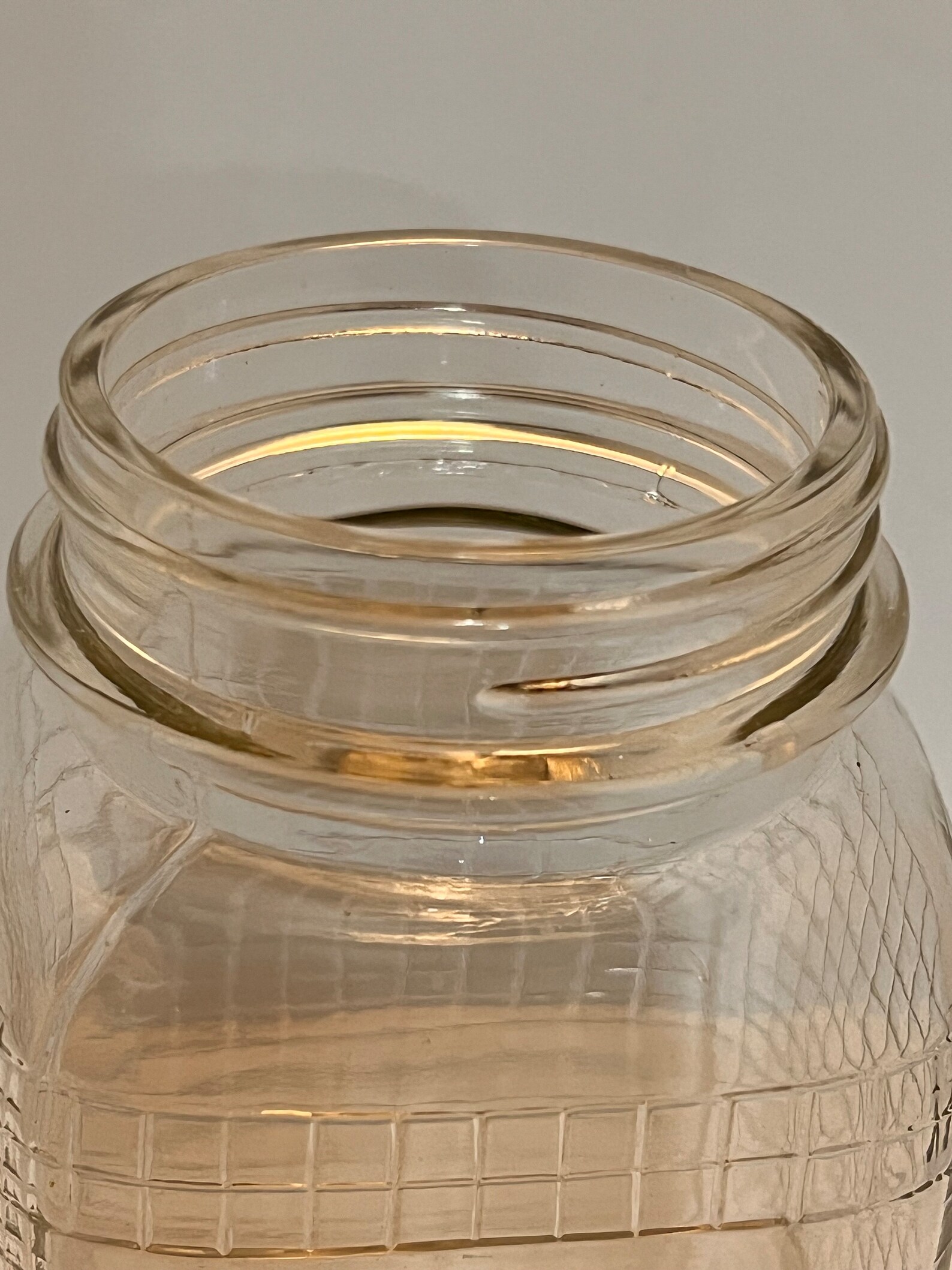 Vintage Waffle Pattern Quart Jar - Etsy