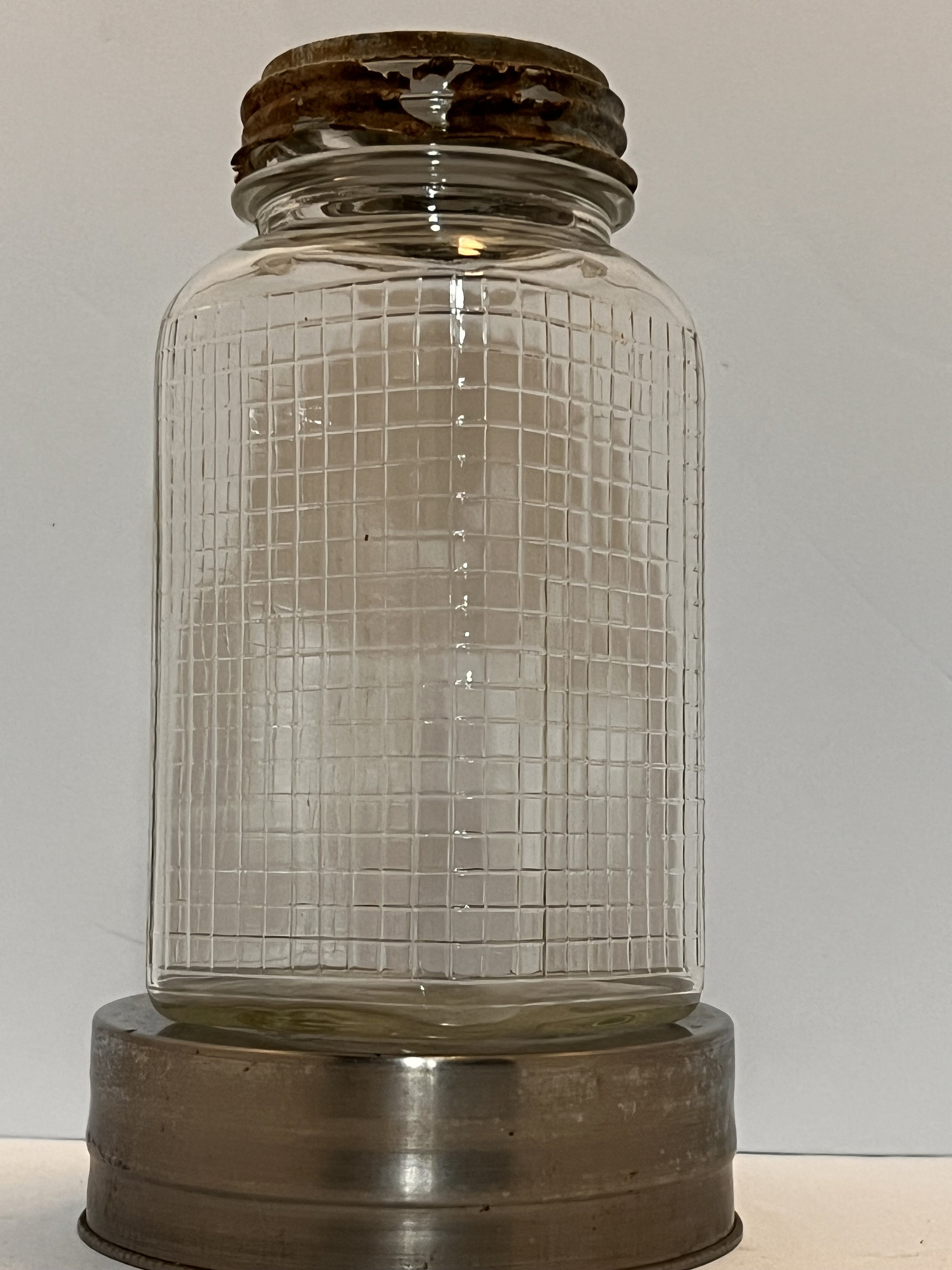Vintage Waffle Pattern Quart Jar - Etsy