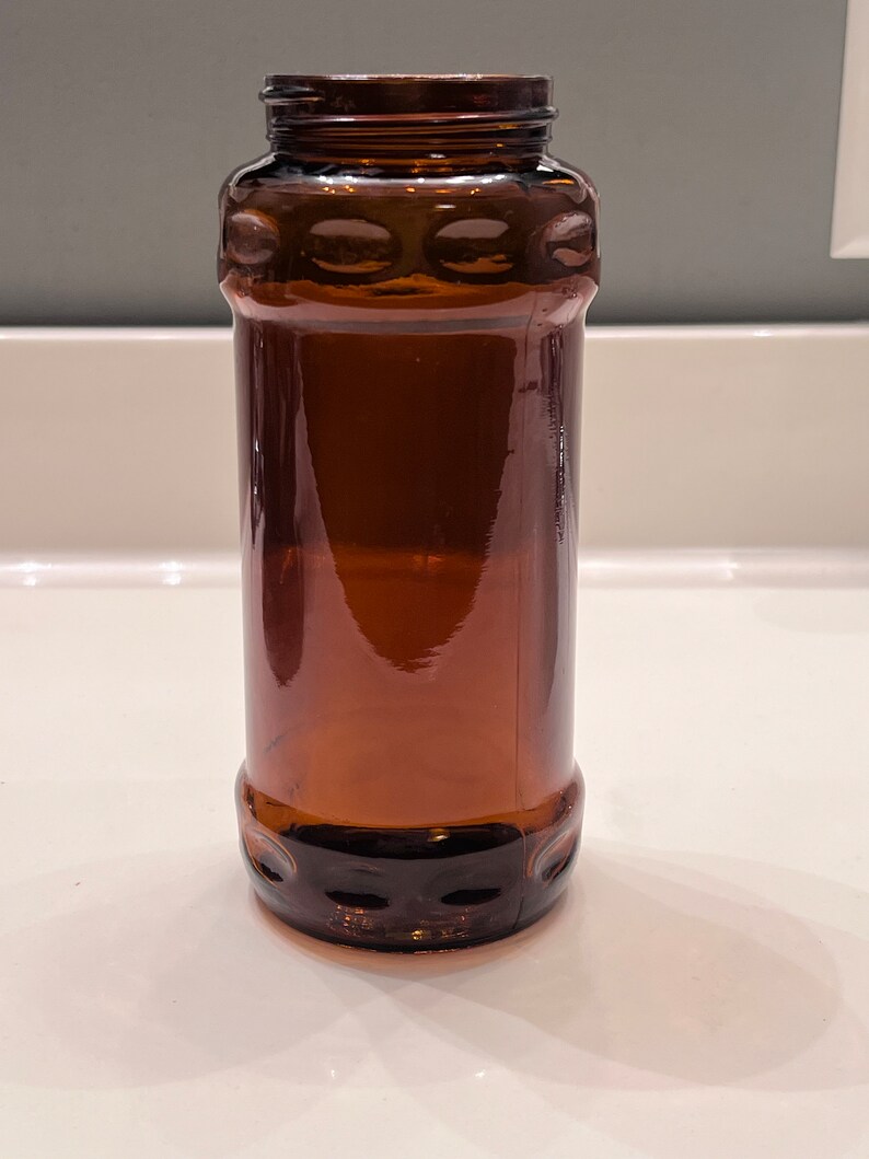 Vintage Amber Brown Jar - Etsy