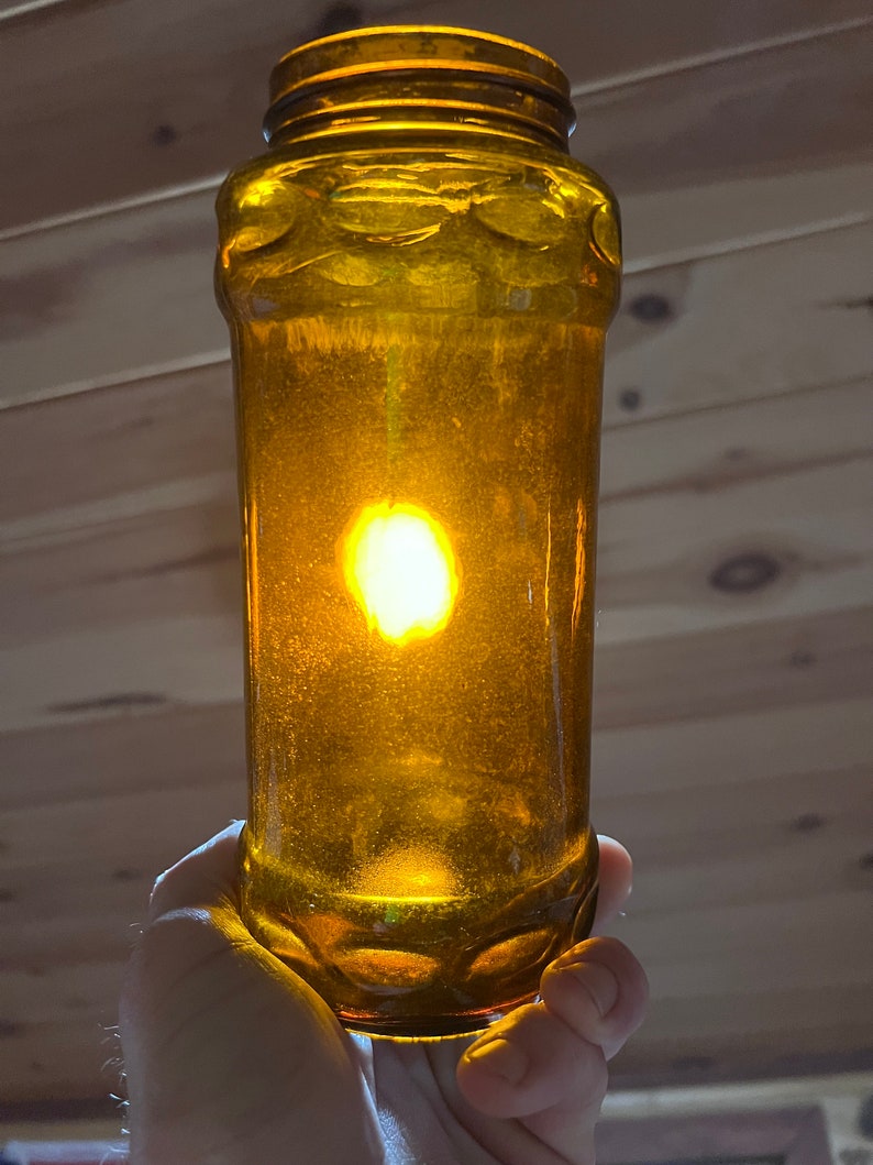 Vintage Amber Brown Jar - Etsy