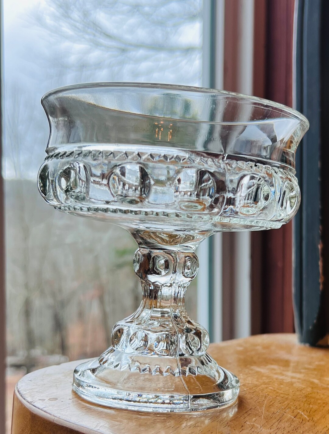 Vintage Crystal Compote - Etsy
