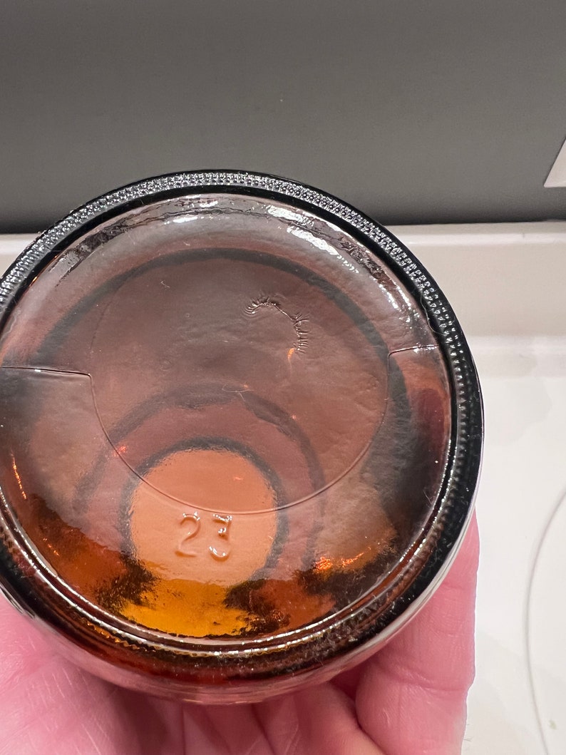 Vintage Amber Brown Jar - Etsy