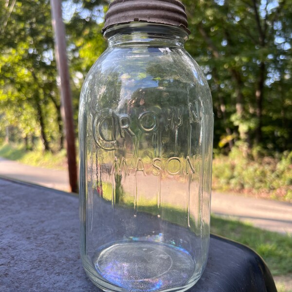 Crown Mason Jar - Etsy