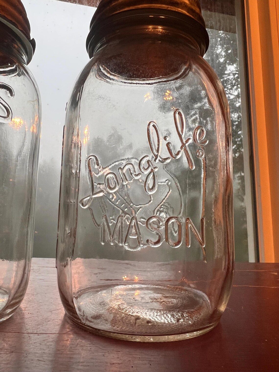 A Pair of Vintage Quart Jars. Atlas Mason and Longlife Mason. Excellent ...
