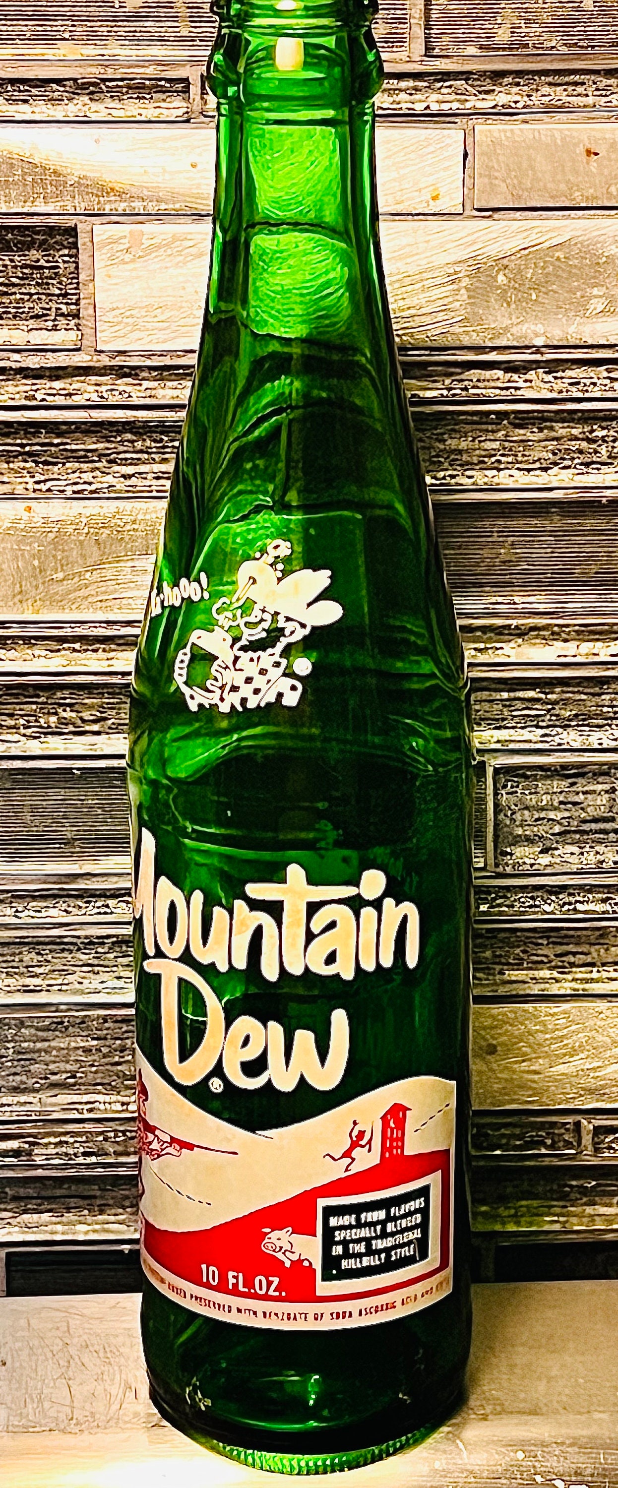 Vintage Hillbilly Mountain Dew Bottle. laughing Pig - Etsy