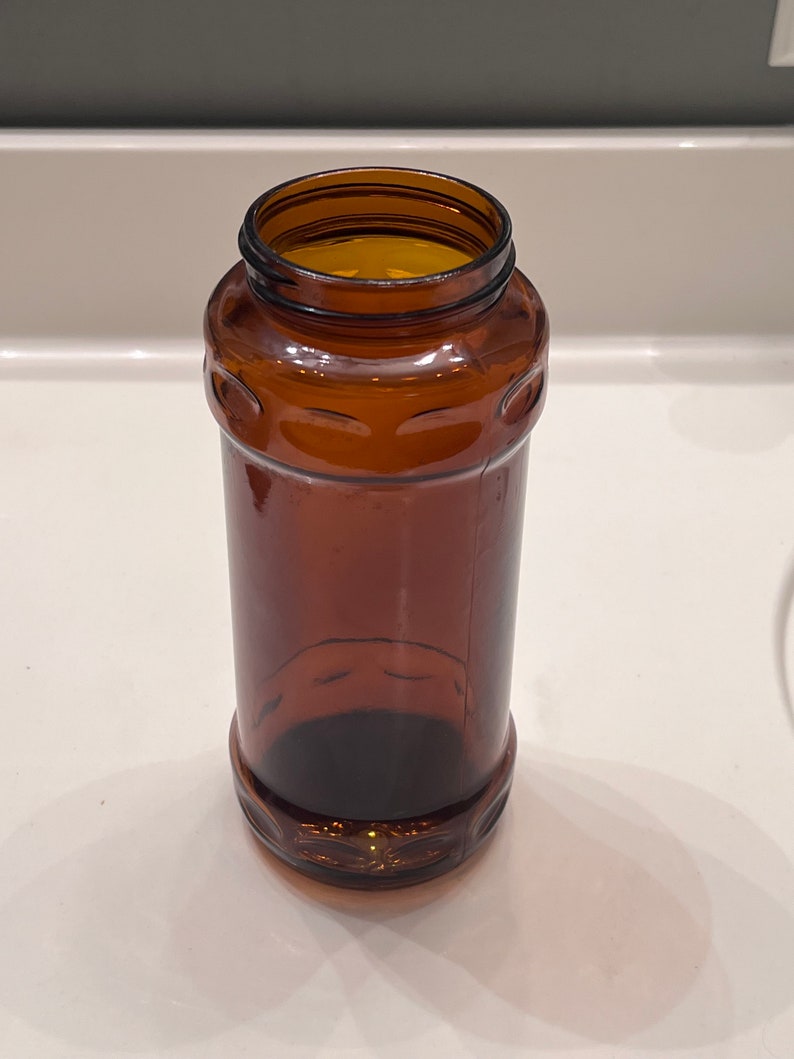 Vintage Amber Brown Jar - Etsy