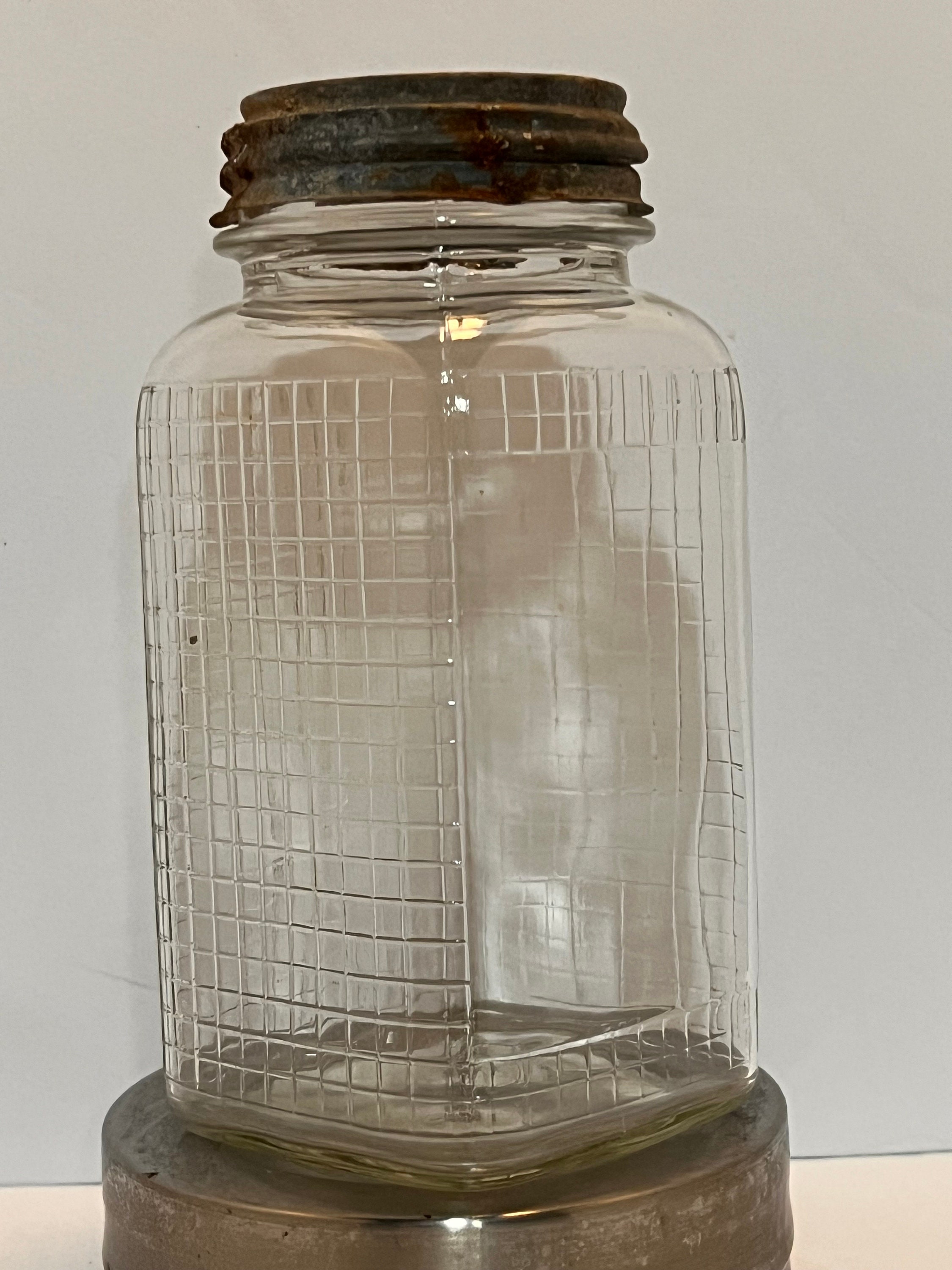 Vintage Waffle Pattern Quart Jar - Etsy