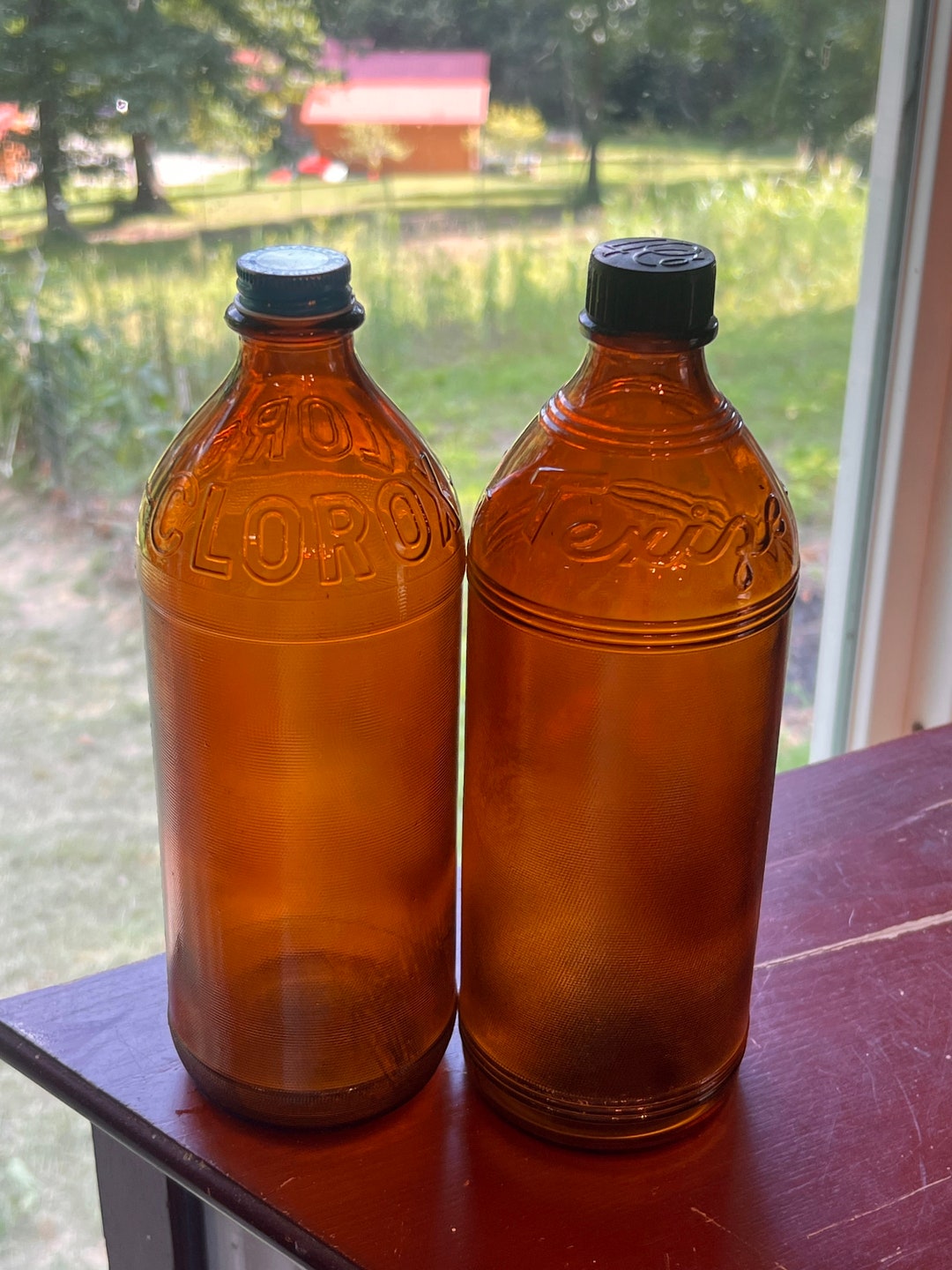 Vintage Chlorox and Texize Amber Bottles - Etsy