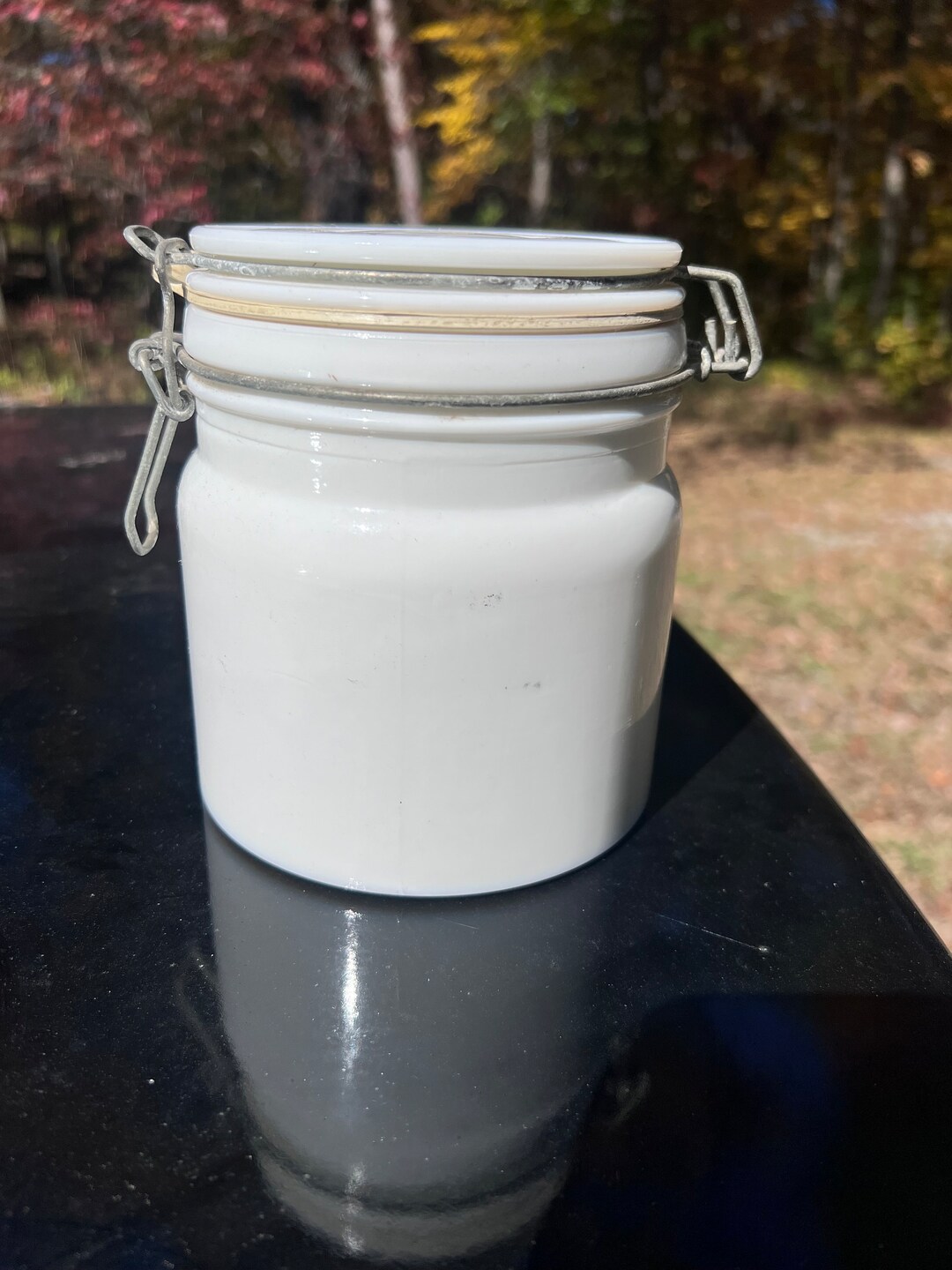 A White Wire Closure Canister Jar - Etsy