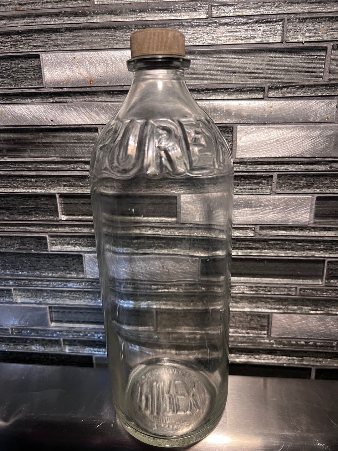 Vintage Clear Glass Purex Heavy Thick Embossing. Beautiful Bottle - Etsy