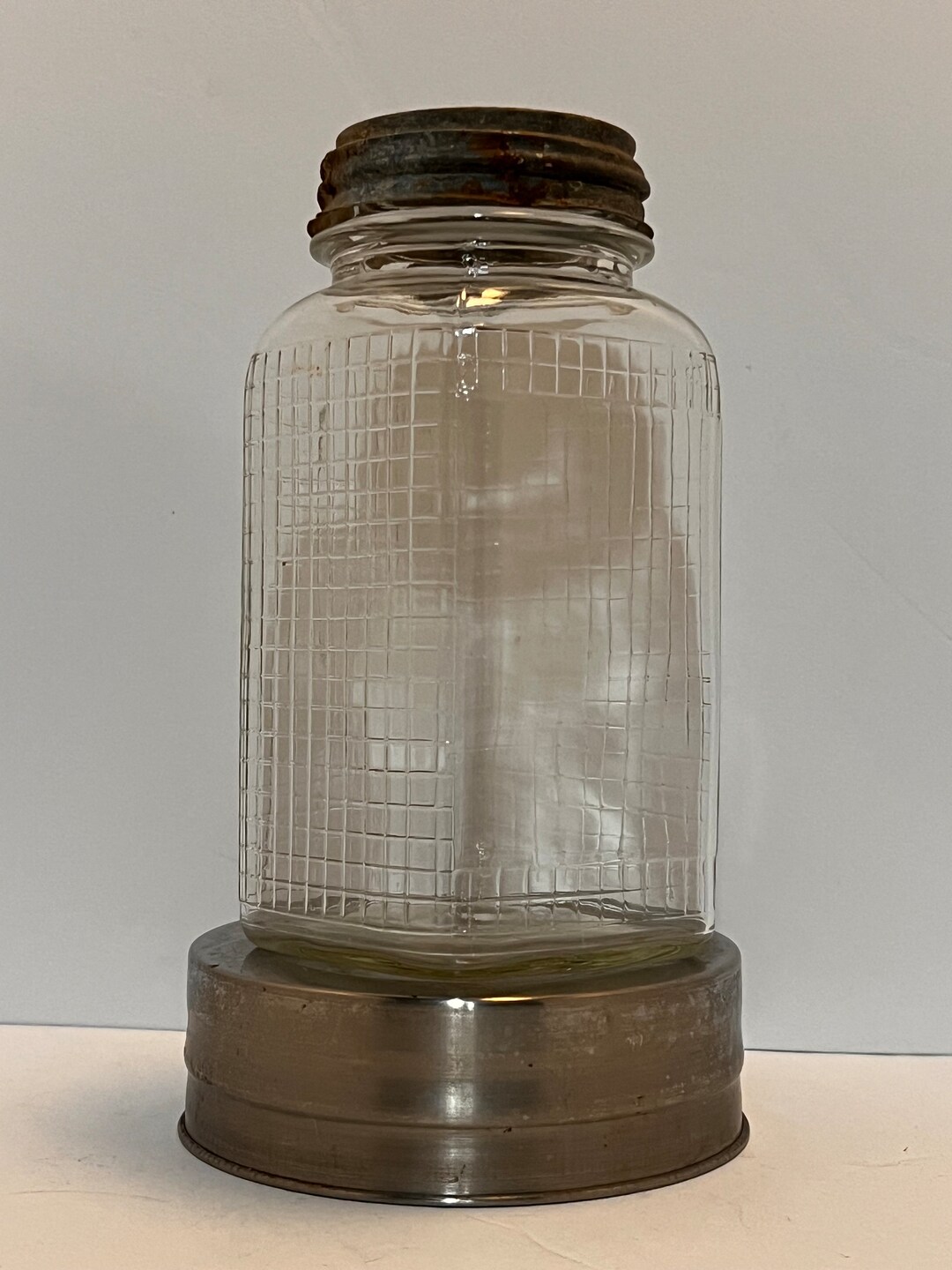 Vintage Waffle Pattern Quart Jar - Etsy