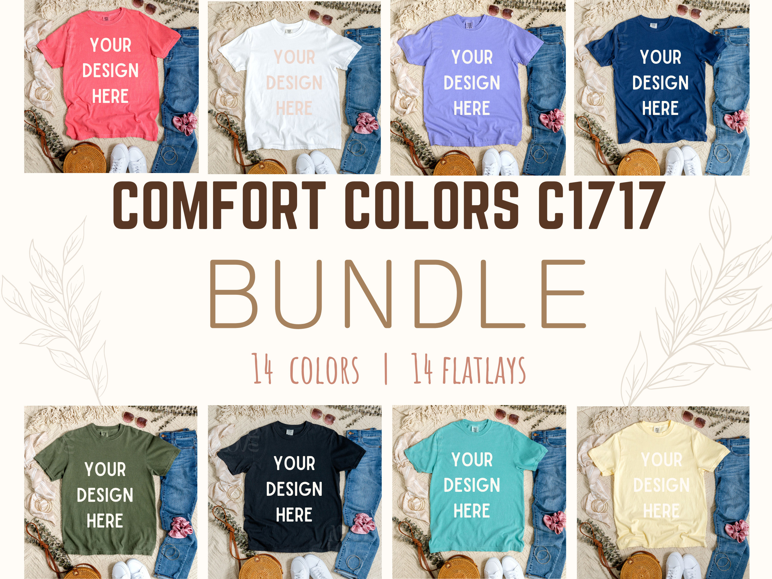 Comfort Colors C1717 Tshirt Mockup Bundle C1717 Shirt Mock-up Bundle ...
