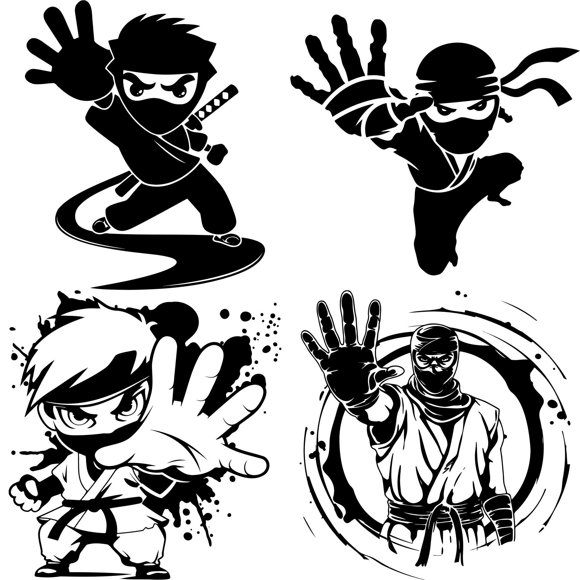 Ninja SVG Bundle: Martial Arts Vector Clipart (digital Download) - Etsy