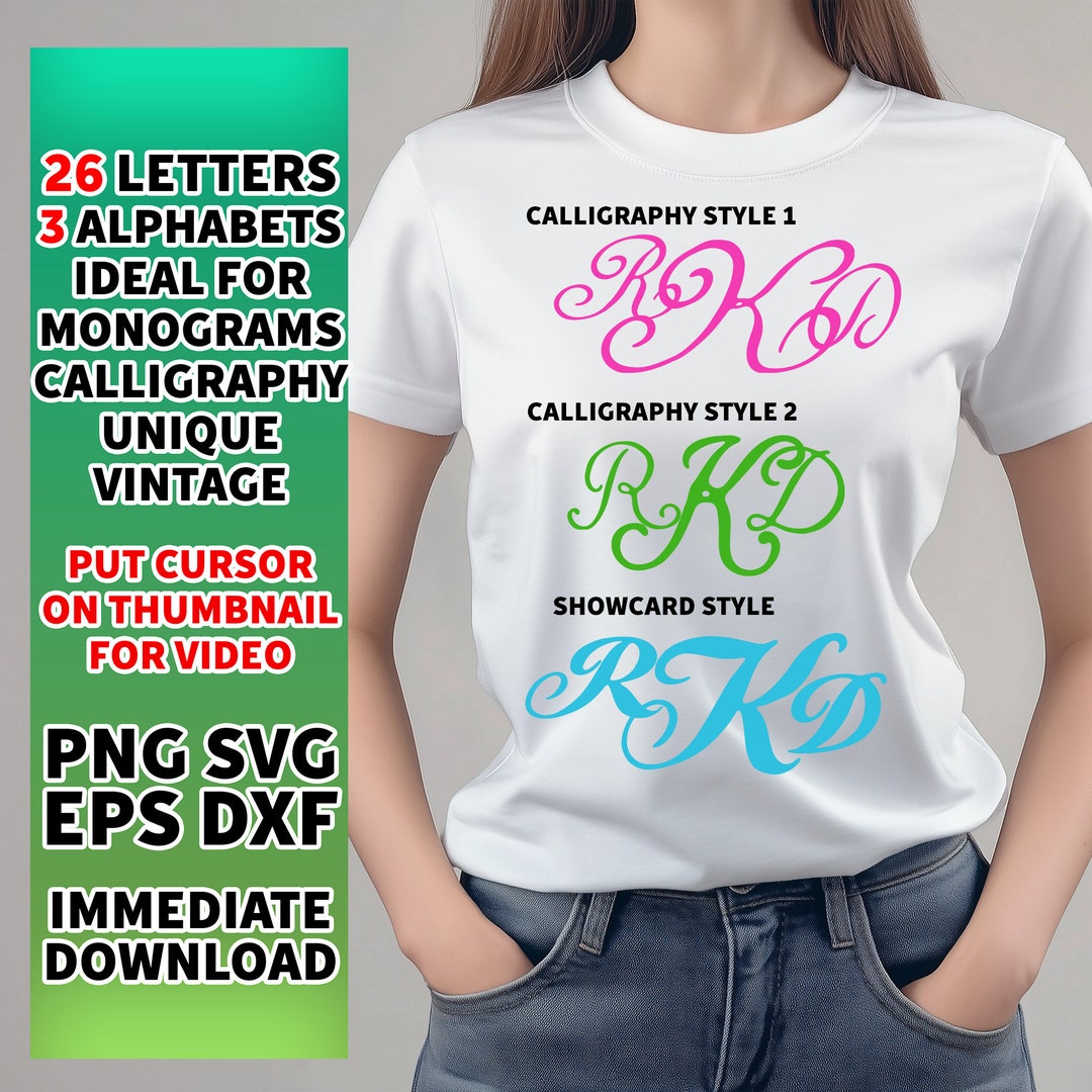 Monogram SVG Alphabet Bundle: 3 Fonts, Cut File (digital Download) - Etsy