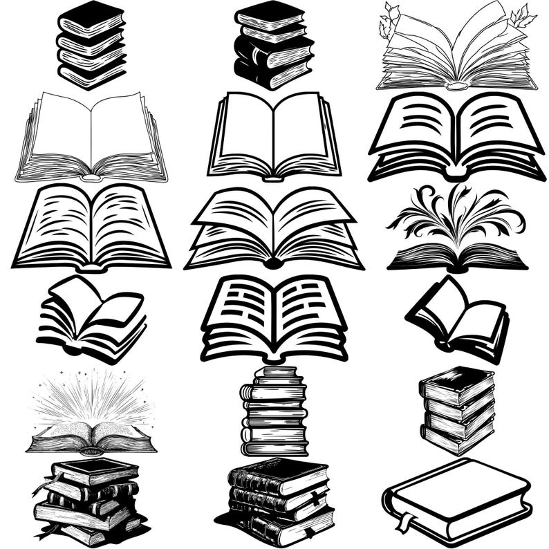 Book SVG Cut Files: 150 Unique Designs for Cricut and Crafts - Etsy