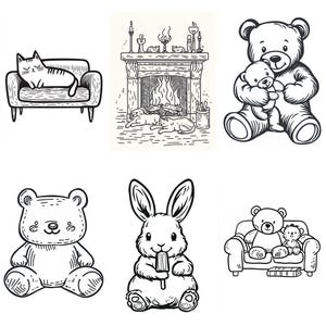 Cute Comfy Things Adult Coloring Pages for Kids Digital Coloring Book ...