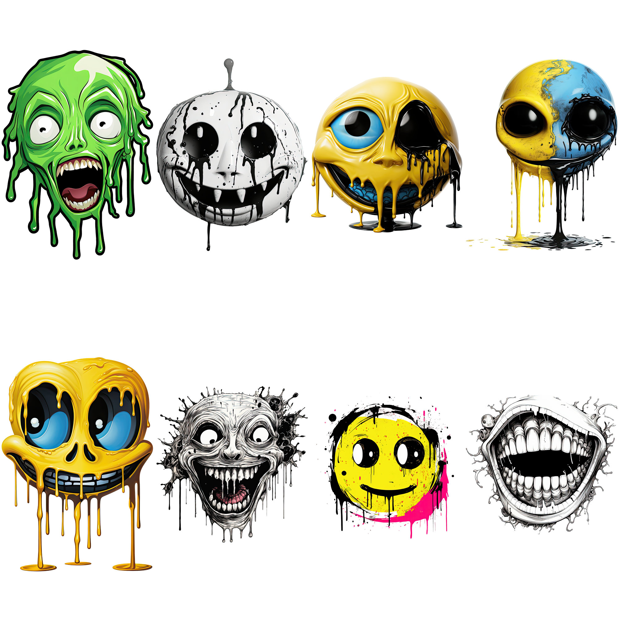 Smiley Face Svg, Smiley Svg, Drippy Smiley Svg, Melting Smiley Svg ...