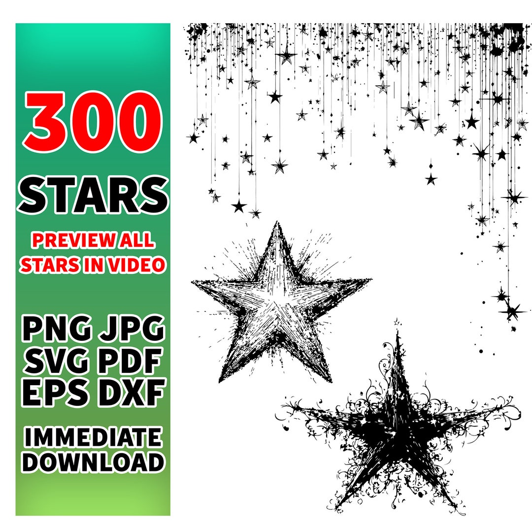 Star SVG Cut Files: 300 Star Vector Clip Art (digital Download) - Etsy