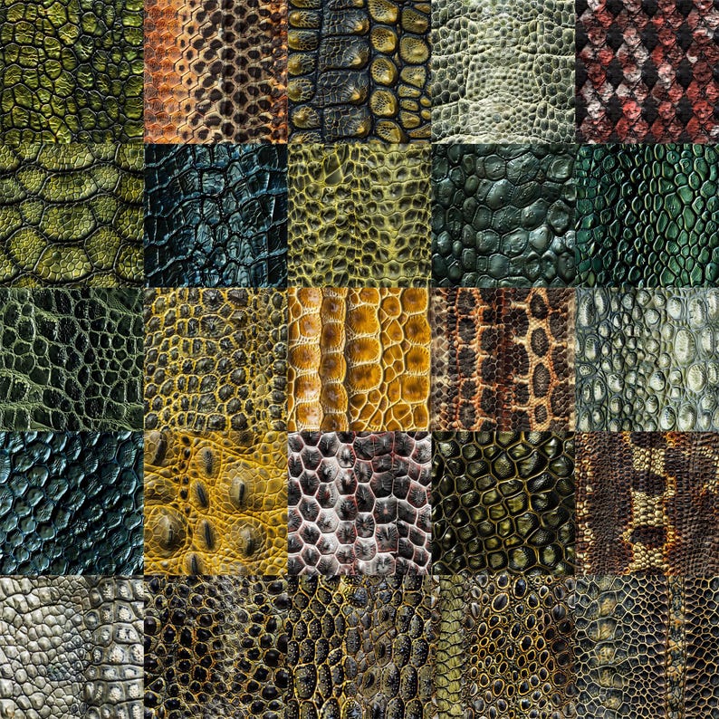 Reptile Skin Digital Paper: Seamless Animal Print Textures (JPG Digital ...