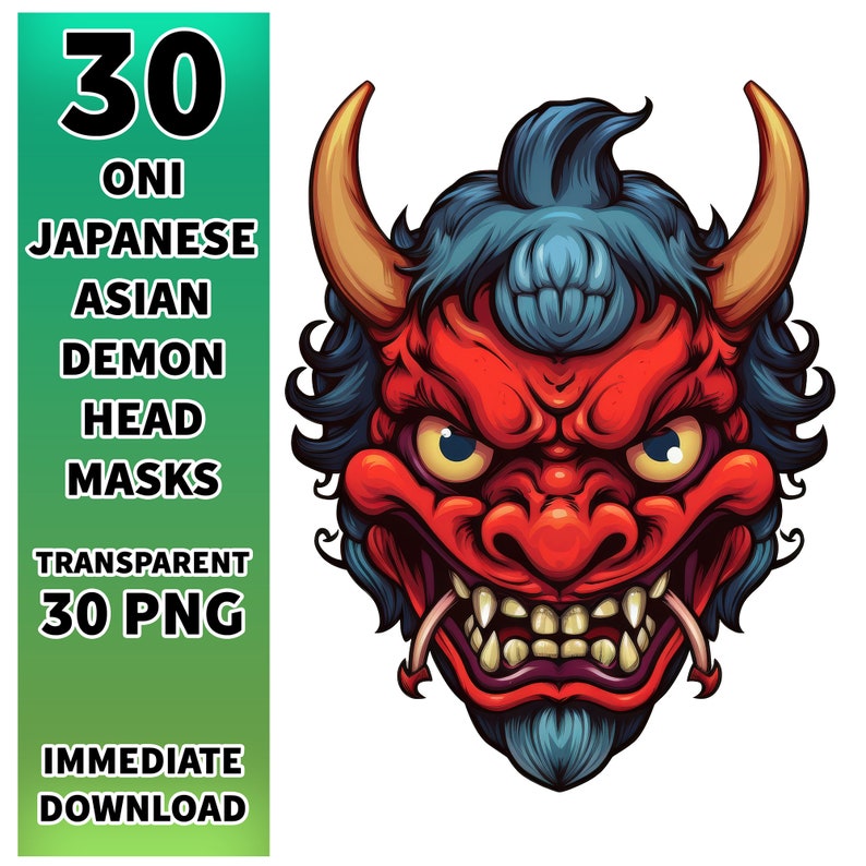 Oni Asian Demon PNG Bundle, Oni PNG, Horror, Halloween, Halloween Png ...