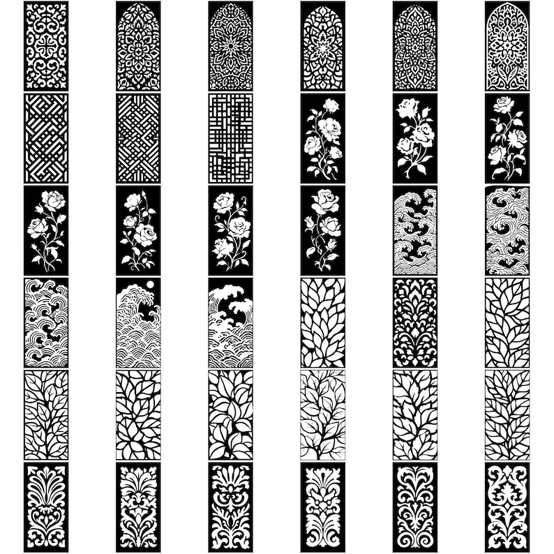 Black & White Decor Panel SVG Bundle: Cricut, Silhouette, Invitation ...