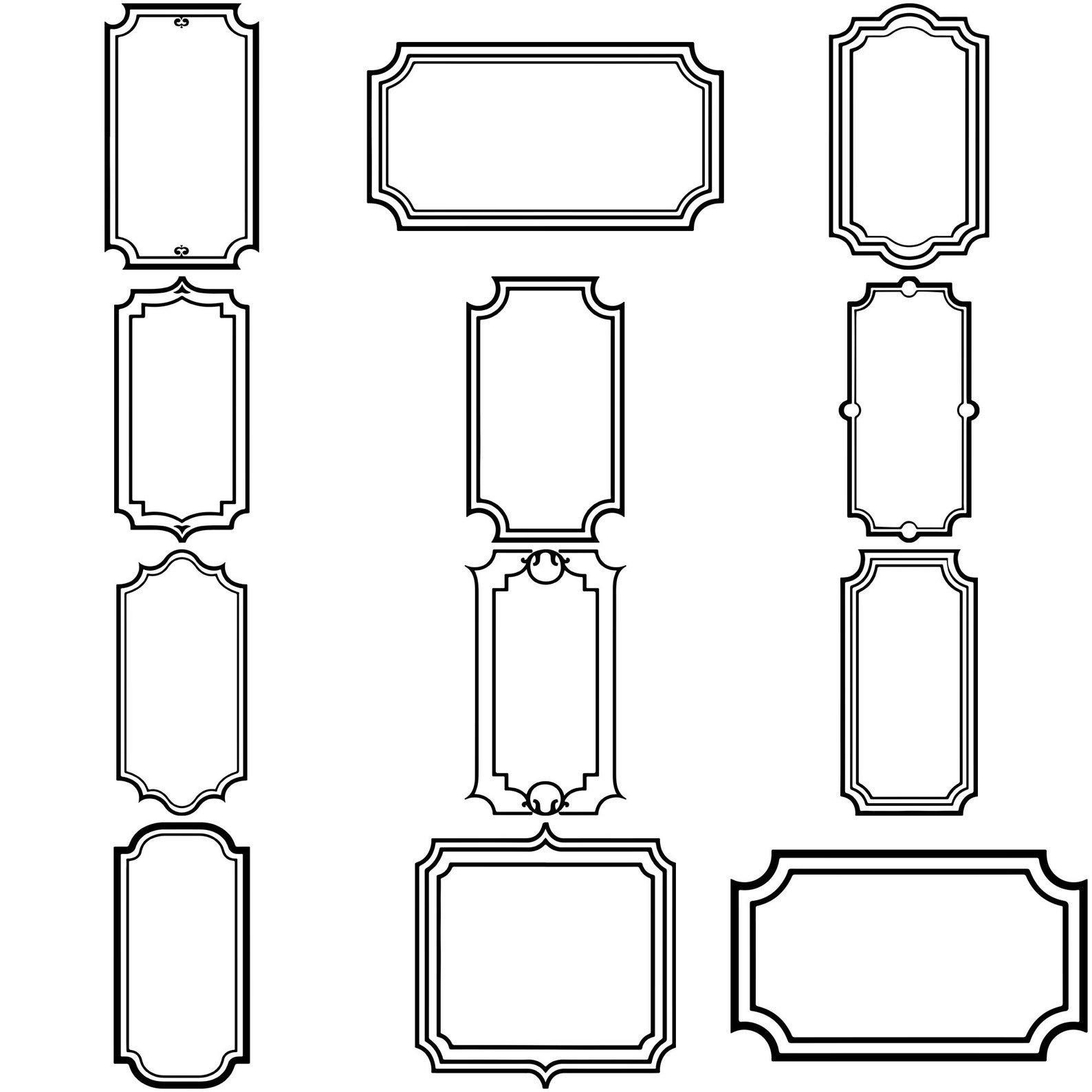 105 Simple Border Clipart Bundle / Outline & Stamp/ Retro Vintage ...