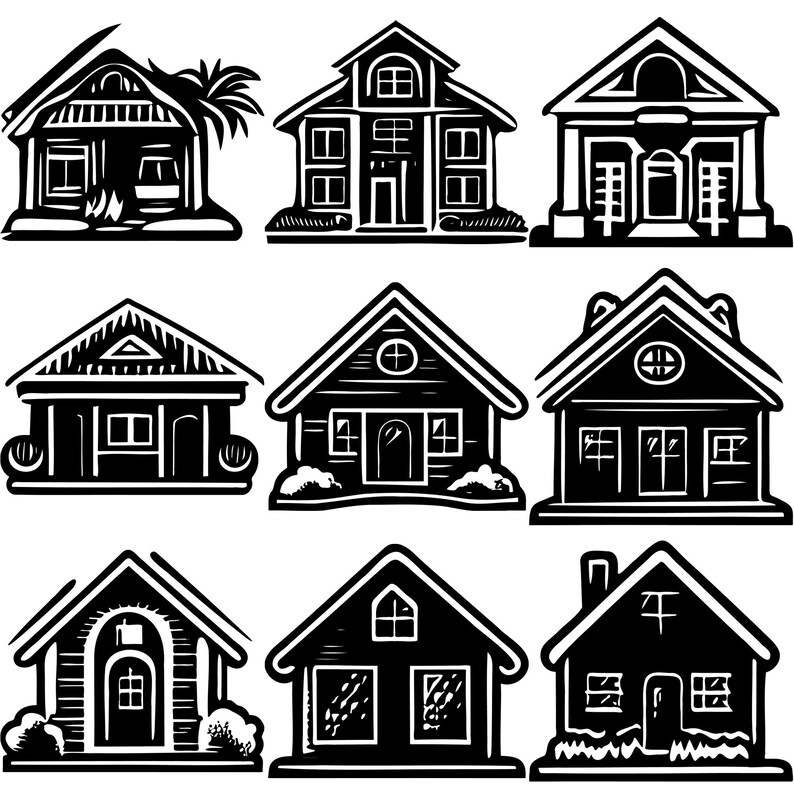 House SVG Clipart Bundle - 80 Cut Files for Cricut and Silhouette - Etsy