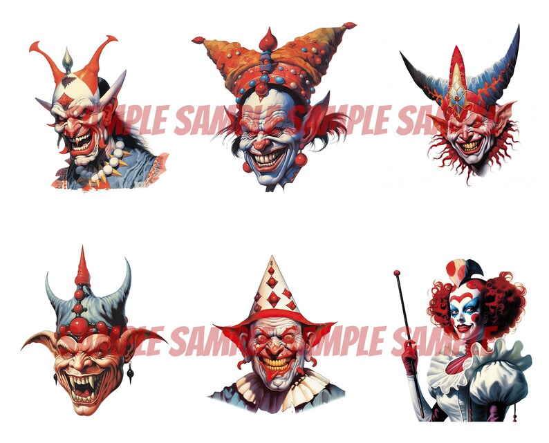 Evil Clown Horror Clipart, Halloween Clipart, Clown Horror Clipart ...
