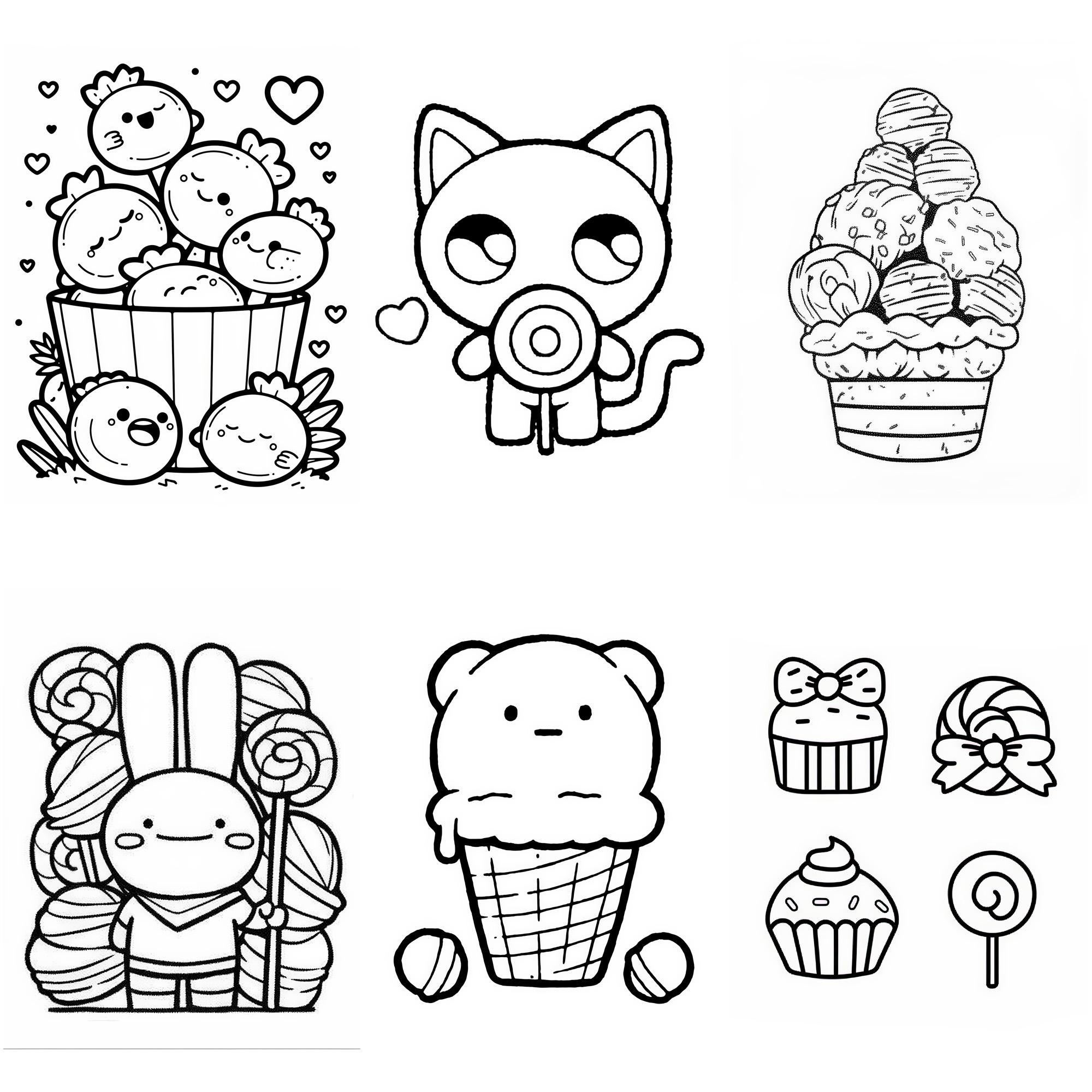 Candy Coloring Pages for Kids: 50 Printable Activity Sheets (PDF) - Etsy