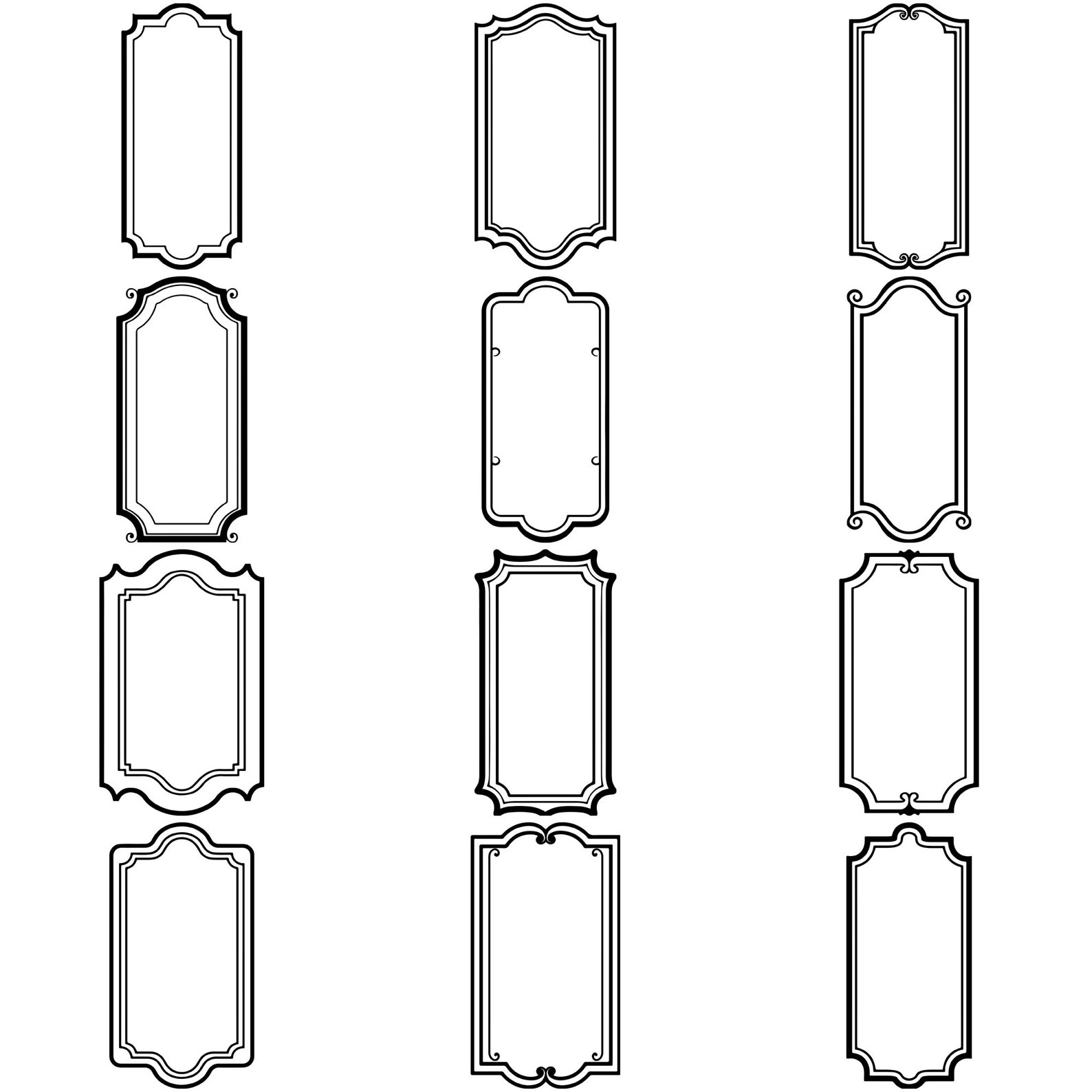 105 Simple Border Clipart Bundle / Outline & Stamp/ Retro Vintage ...