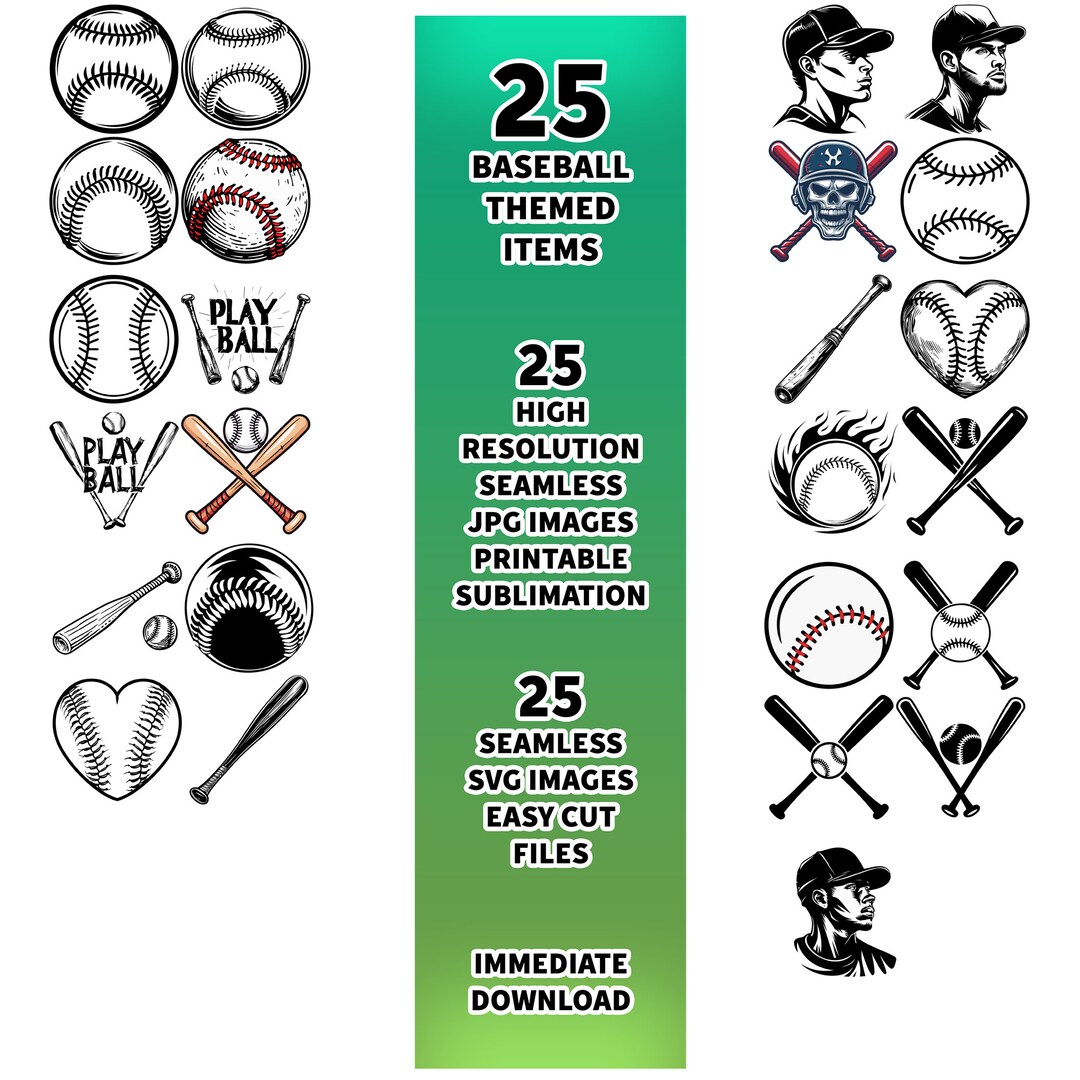 25 Baseball SVG PNG Eps Dxf Bundle, Baseball Svg Bundle, Baseball ...
