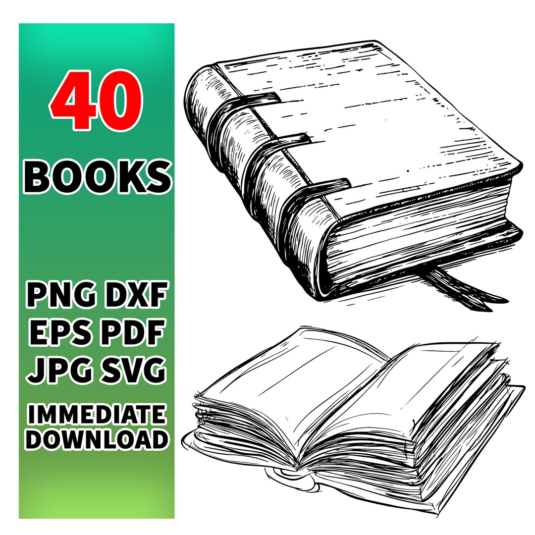 Books SVG | Books SVG Bundle | Books Silhouette | Books Cut File | Book ...