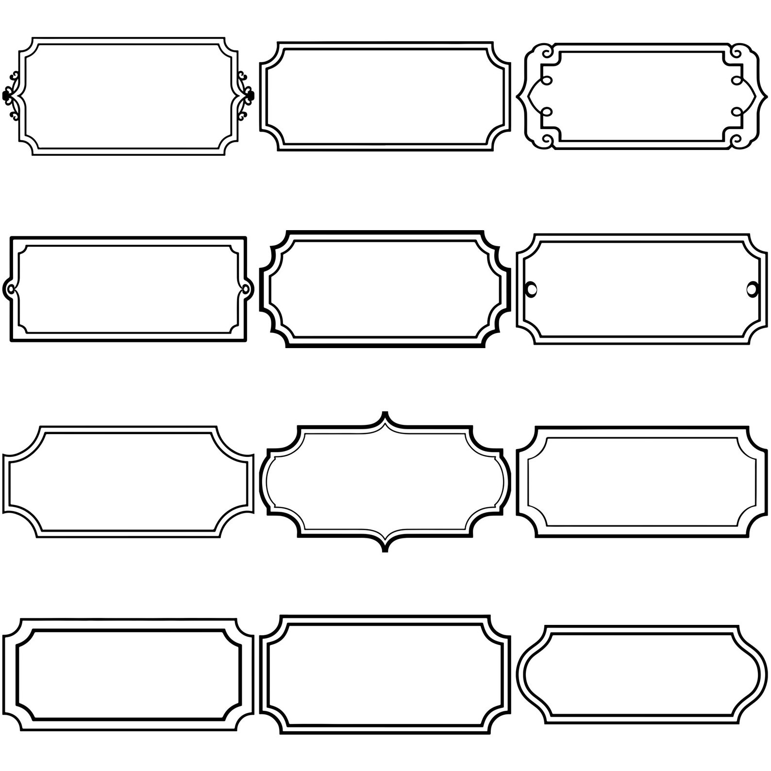 105 Simple Border Clipart Bundle / Outline & Stamp/ Retro Vintage ...