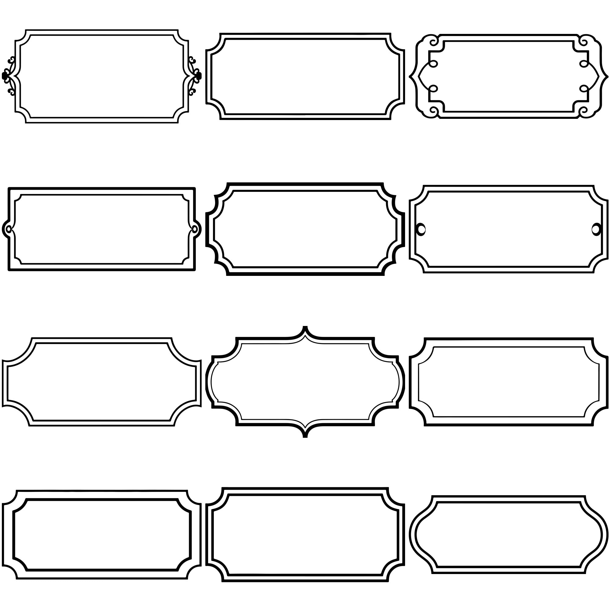 105 Simple Border Clipart Bundle / Outline & Stamp/ Retro Vintage ...
