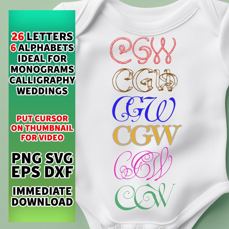 Monogram Alphabet SVG Bundle: 6 Fonts, Cut File (digital Download) - Etsy