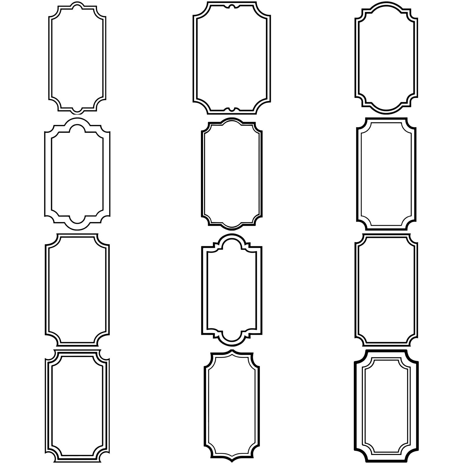 105 Simple Border Clipart Bundle / Outline & Stamp/ Retro Vintage ...