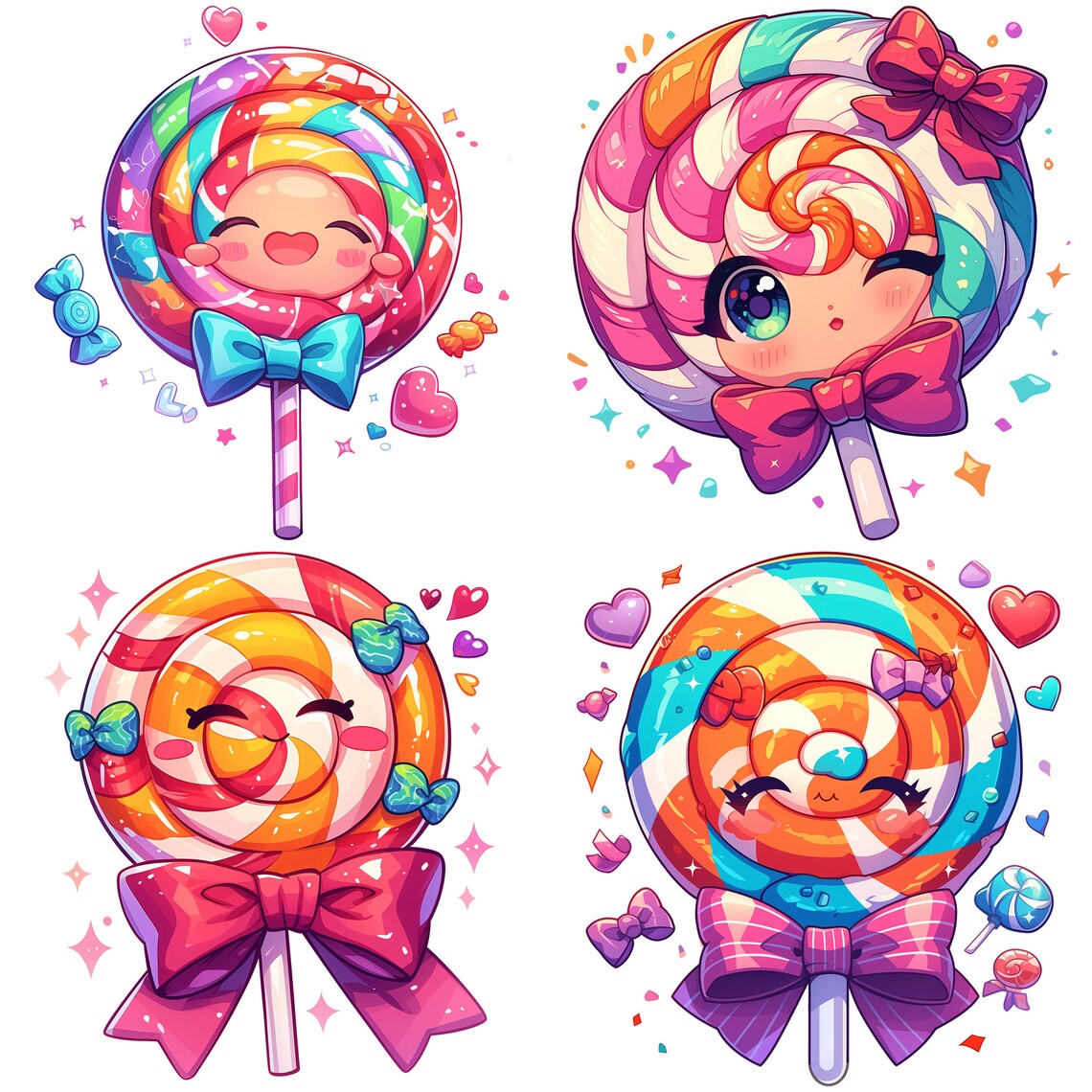 Kawaii Dessert Vector PNG Clipart Bundle 3, Cute Dessert Clipart, Cake ...