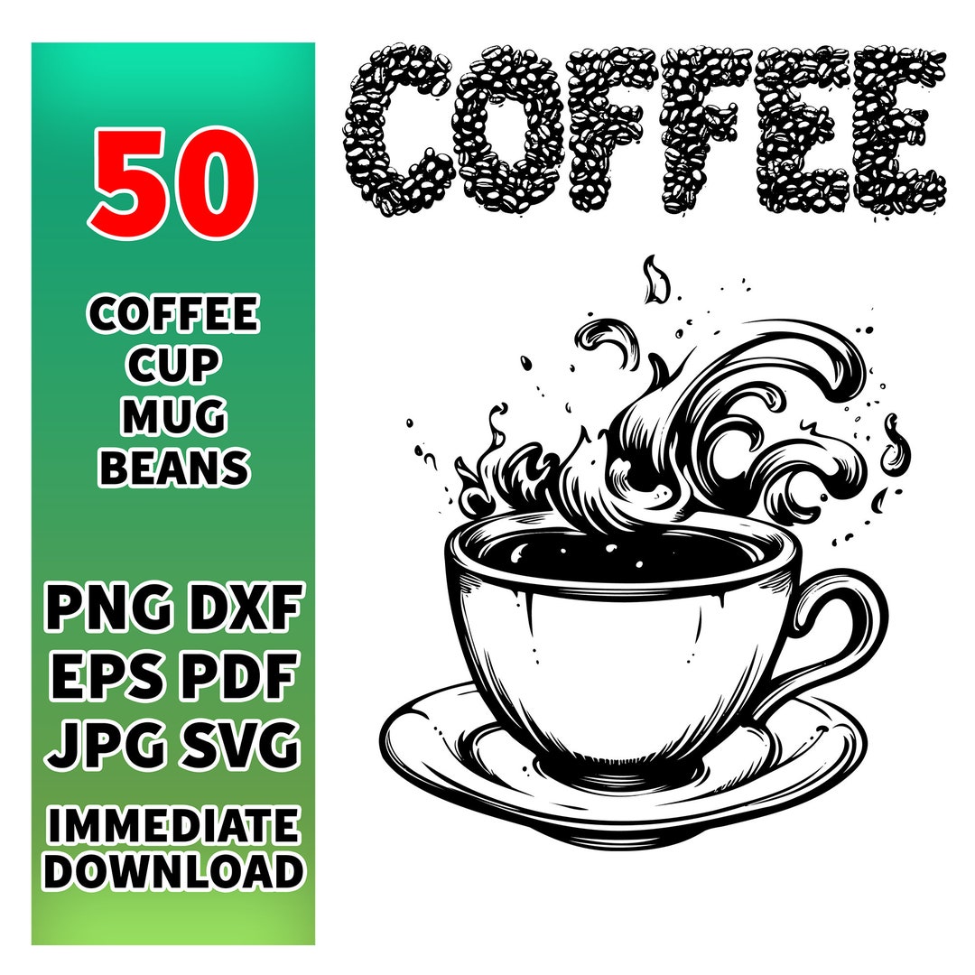 Coffee Svg/ Coffee Cup Svg/ Coffee Image/ Decal/ Stencil/ Vinyl/ Cut ...
