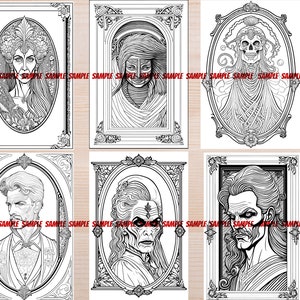 Coloring Pages Set: Gothic Horror Portraits - 50 Printable Designs - Etsy