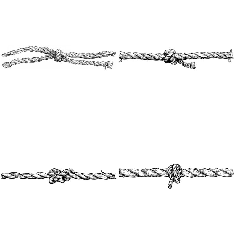 35 Rope Knots Clipart Bundle / Outline & Stamp Graphics / Decorative ...